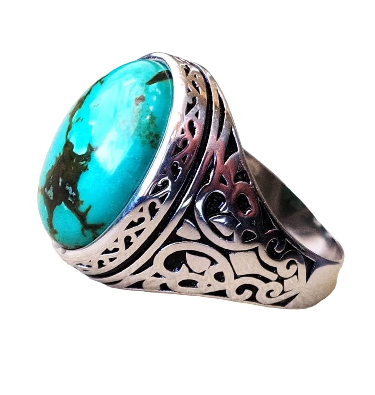 Tibetan Turquoise Ring, Silver Jewelry, 925 Silver Ring, Father's Day ...