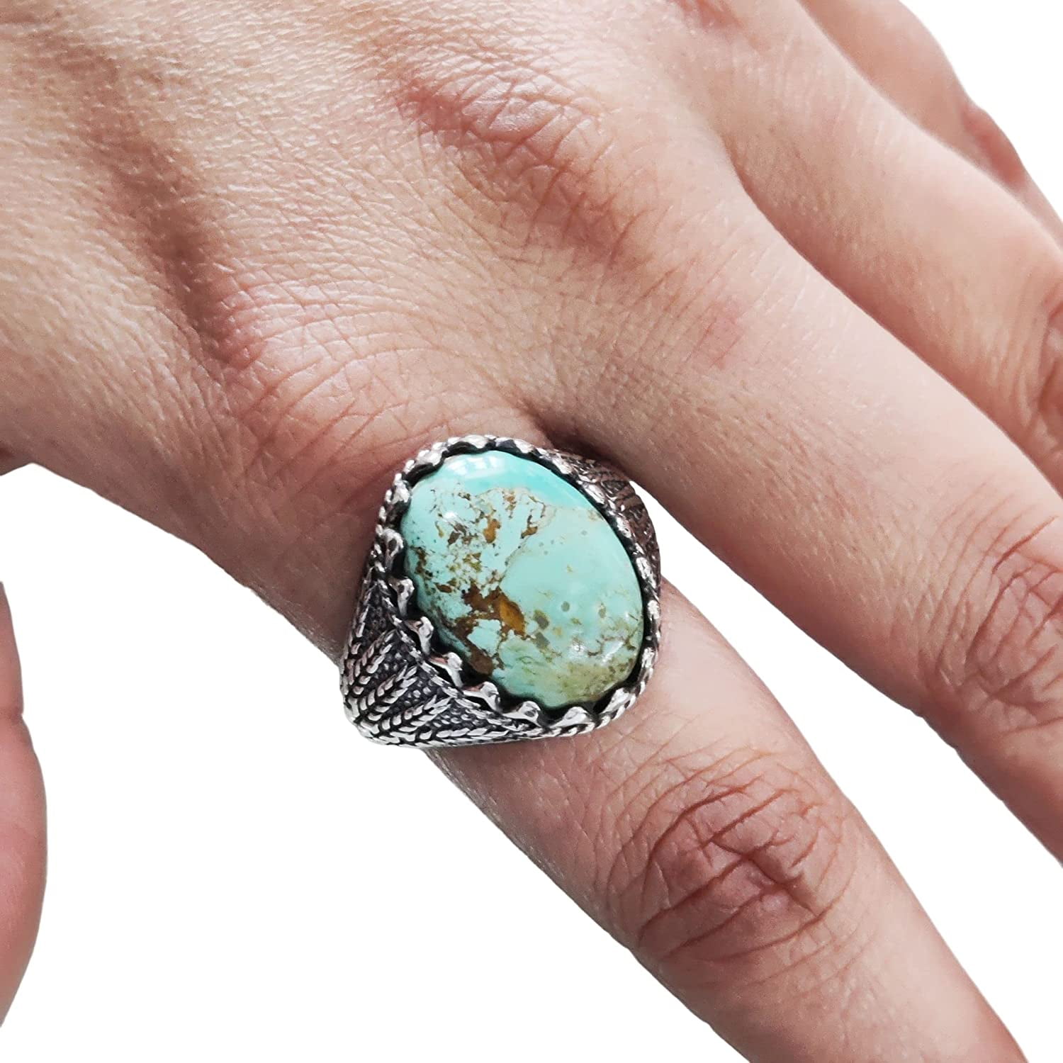 Tibetan Turquoise Ring, Silver Jewelry, 925 Silver Ring, Father's Day ...