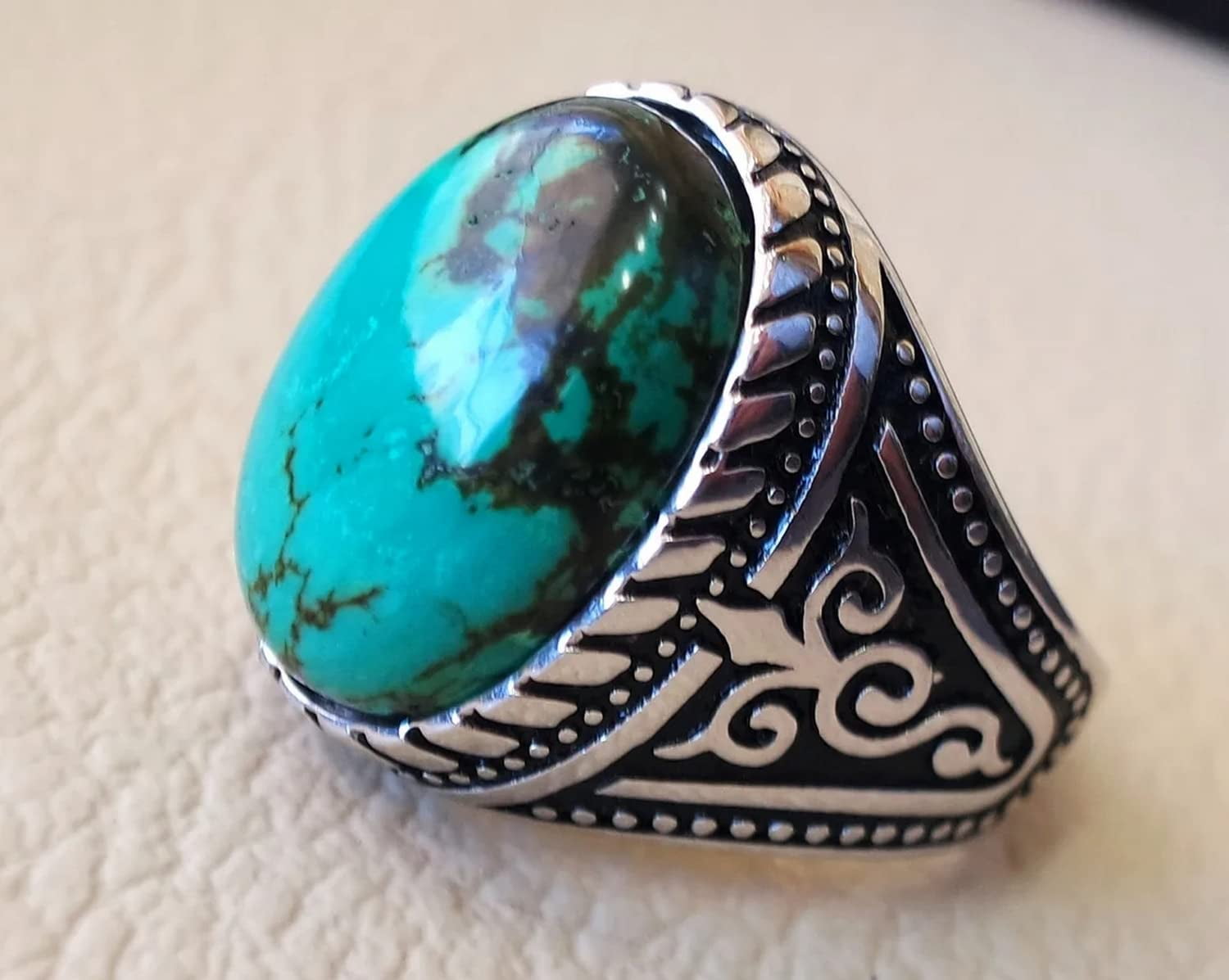 Tibetan Turquoise Ring, Silver Jewelry, 925 Silver Ring, Father's Day ...