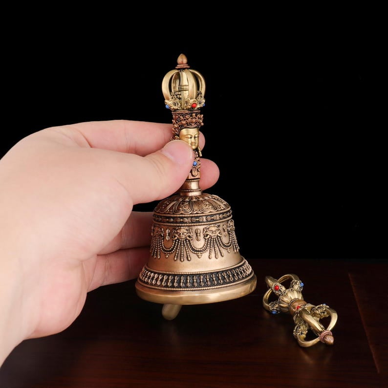 Tibetan Vajra and Bell Set Buddist decor, Tantric Buddhism Ritual Tools ...