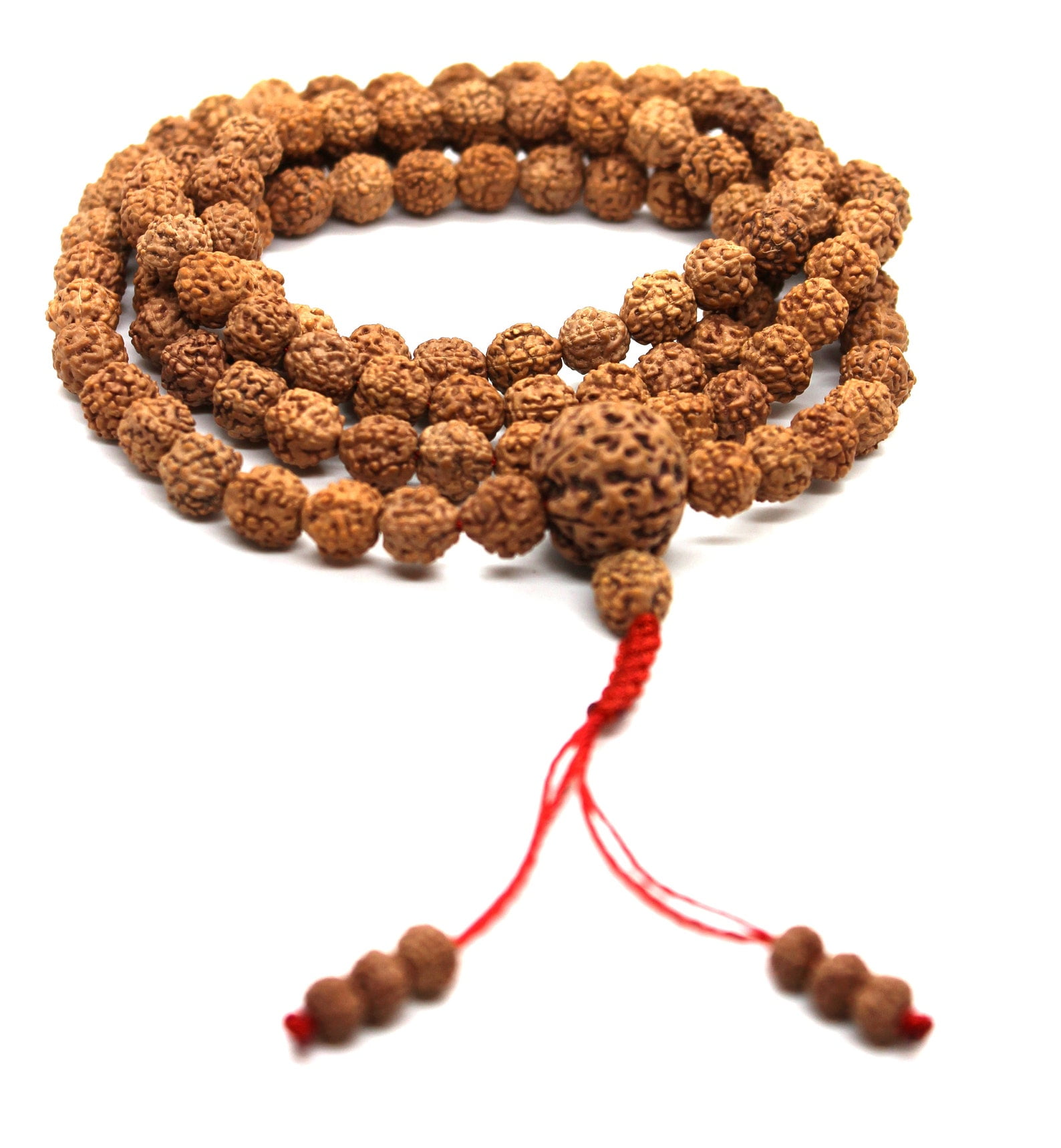 Tibetan style Buddhist Rudraksha mala, 8mm stretch cord Rudraksha mala ...