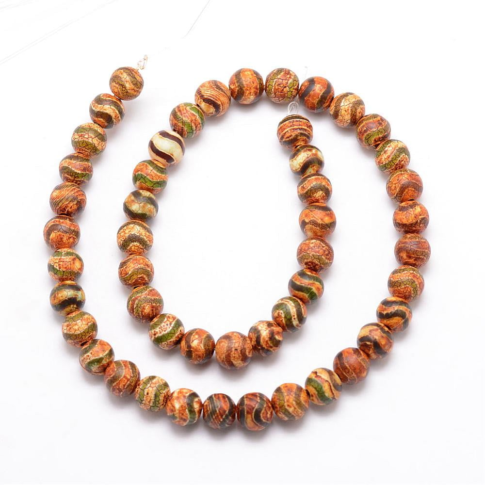 Tibetan style Wave Pattern dZi Beads Natural Weathered Agate Bead ...