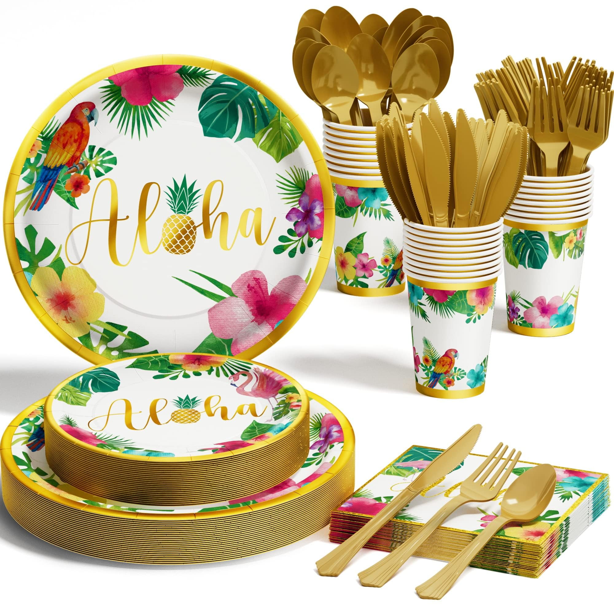 Tiblue Hawaiian Tropical Luau Party Decorations MTN1 Supplies - 175 ...