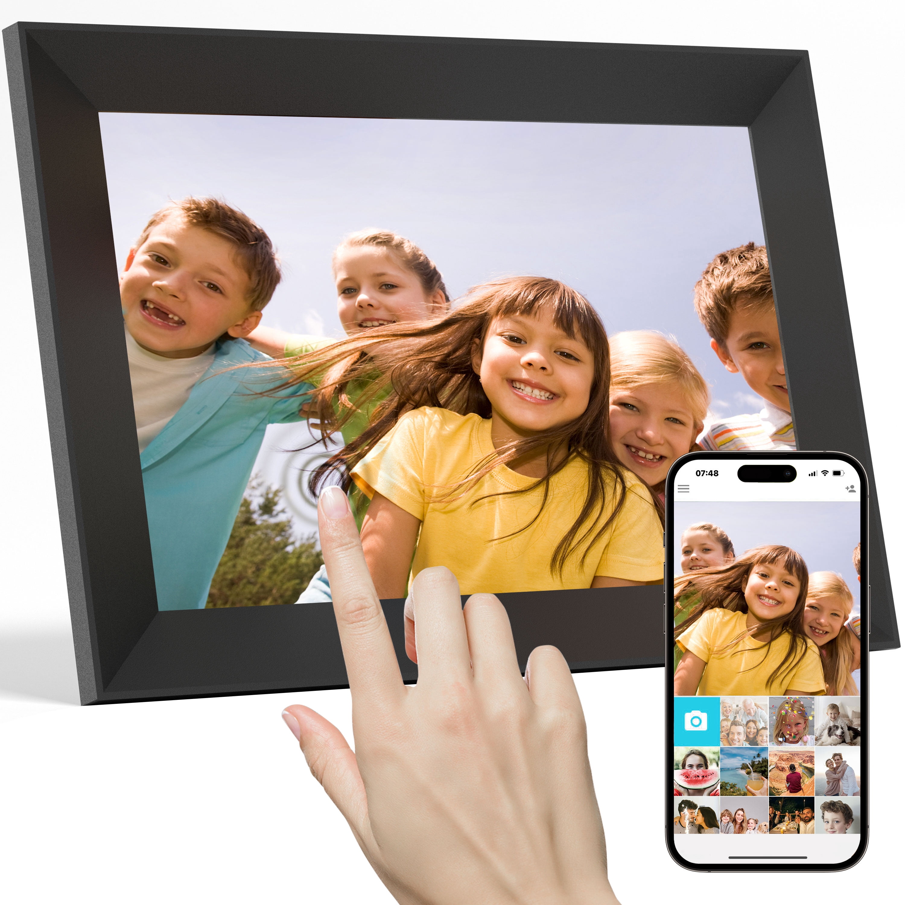 Tibuta 10.1 Inch WiFi Digital Photo Frame, Easy Setup to Share Photos ...