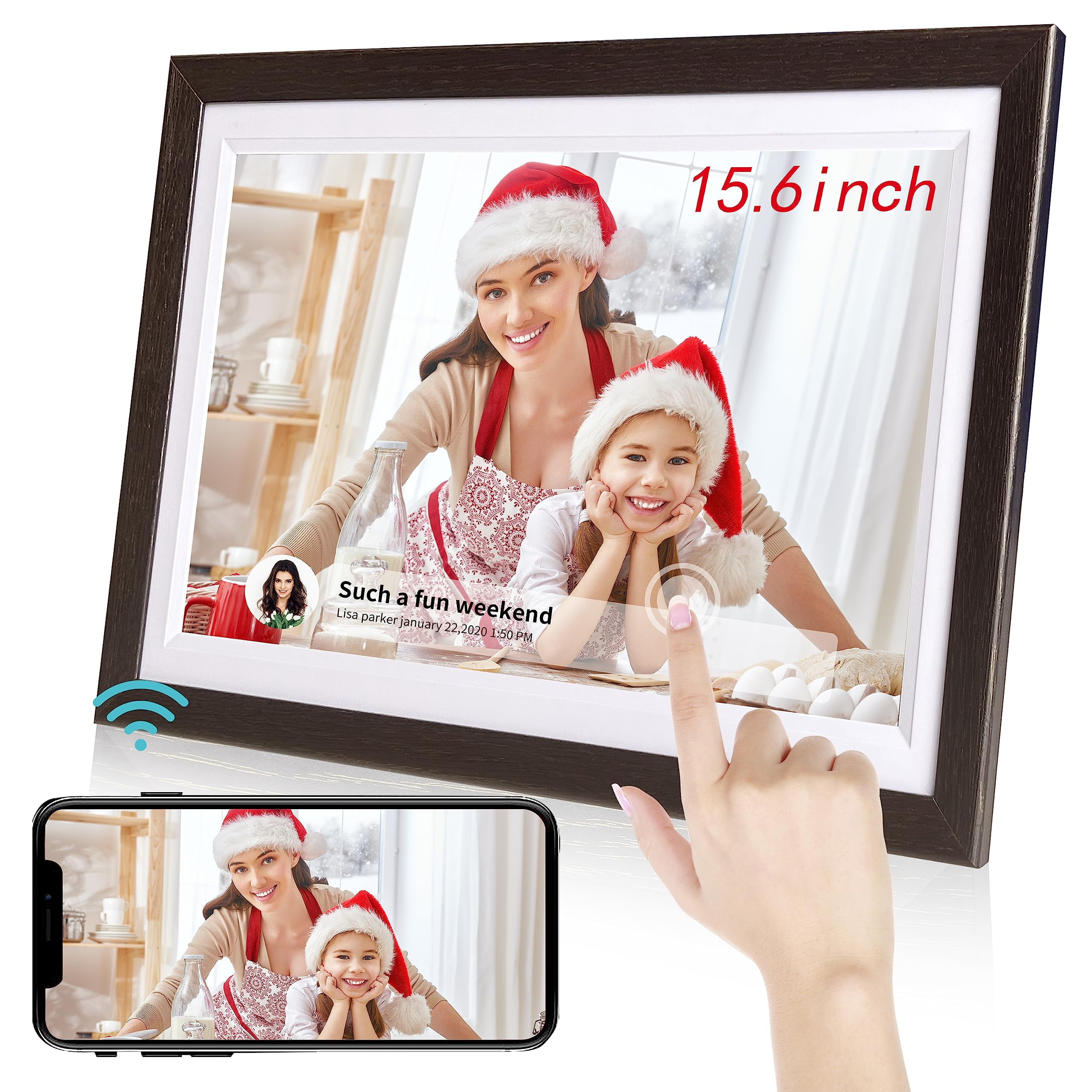 Tibuta Digital Photo Frame 15.6 Inch WiFi Digital Photo Frame with ...