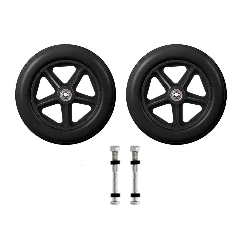 Tibvox 2Pcs 6/7/8inch Front Caster Wheels Solid Tire Wheel Wheelchair ...
