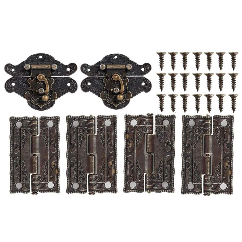 Tibvox Retro Jewelry Box Antique for Latch Hook Vintage Bronze Hinge ...