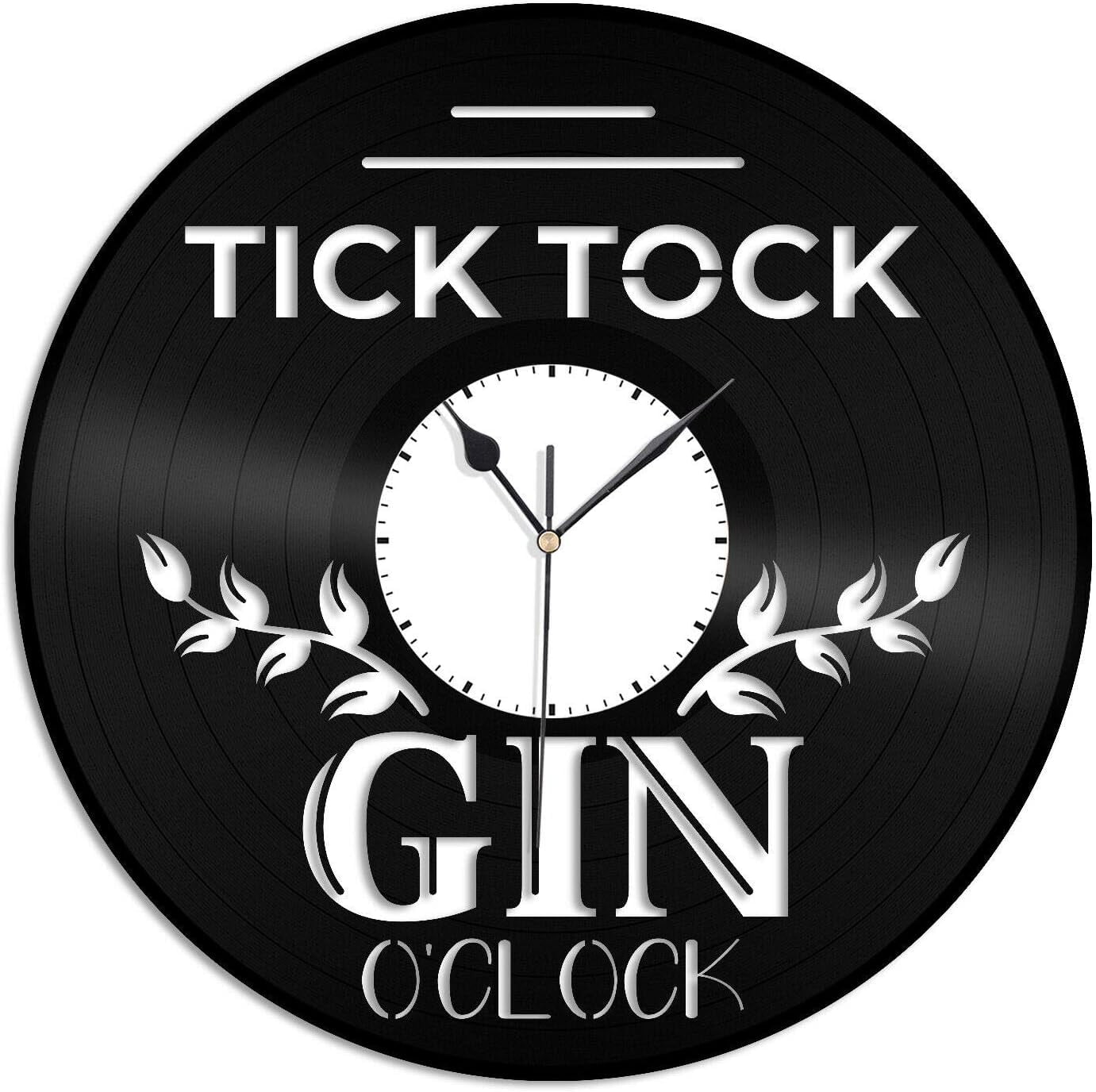Tic TOC Gin Vinyl Wall Clock,Vinyl Record Clock Wall Art Unique Room ...
