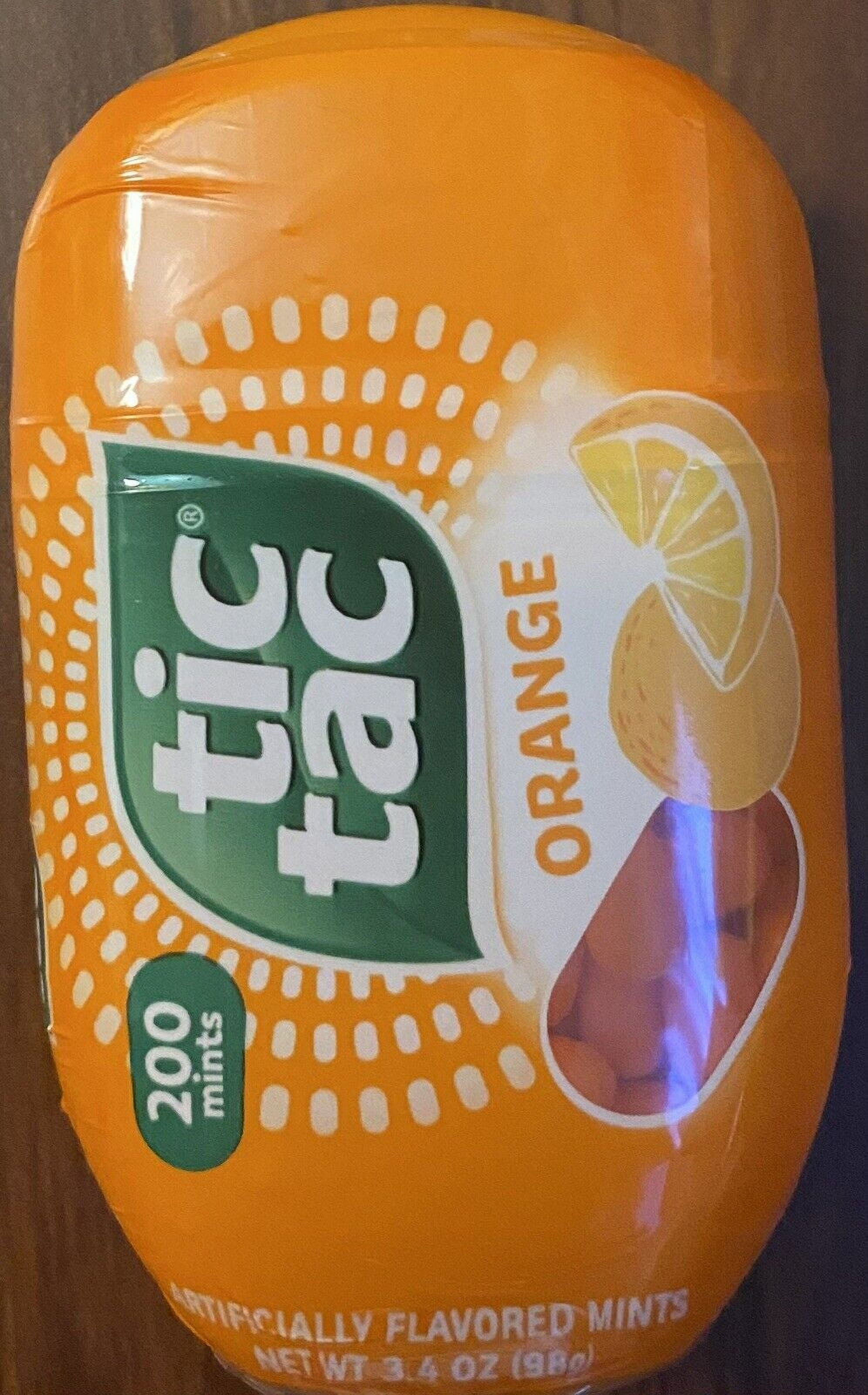 Tic Tac Breath Mints ORANGE Flavored Candy 3.4 oz - BIG DISPENSER - 200 ...