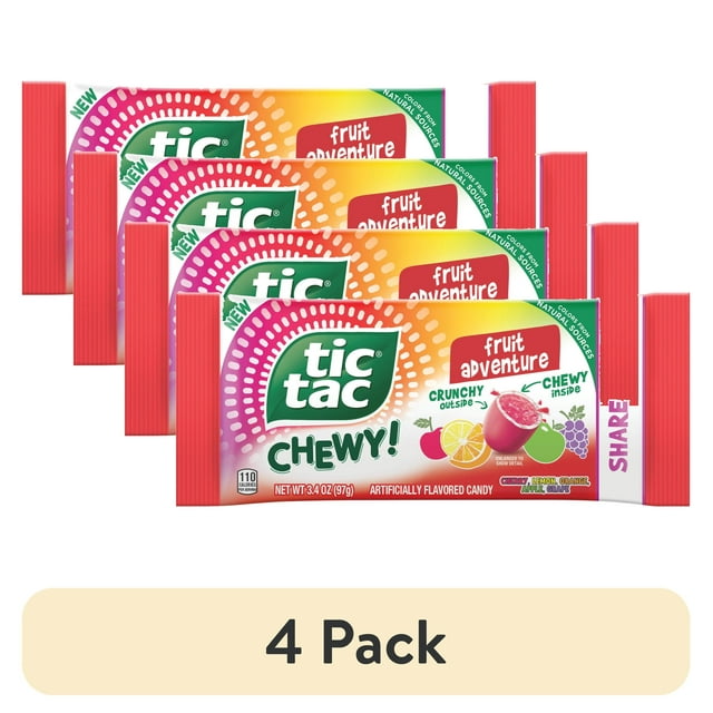 (4 pack) TIC TAC CHEWY! Fruit Adventure Candy, Fruit Candy, 3.4 oz ...