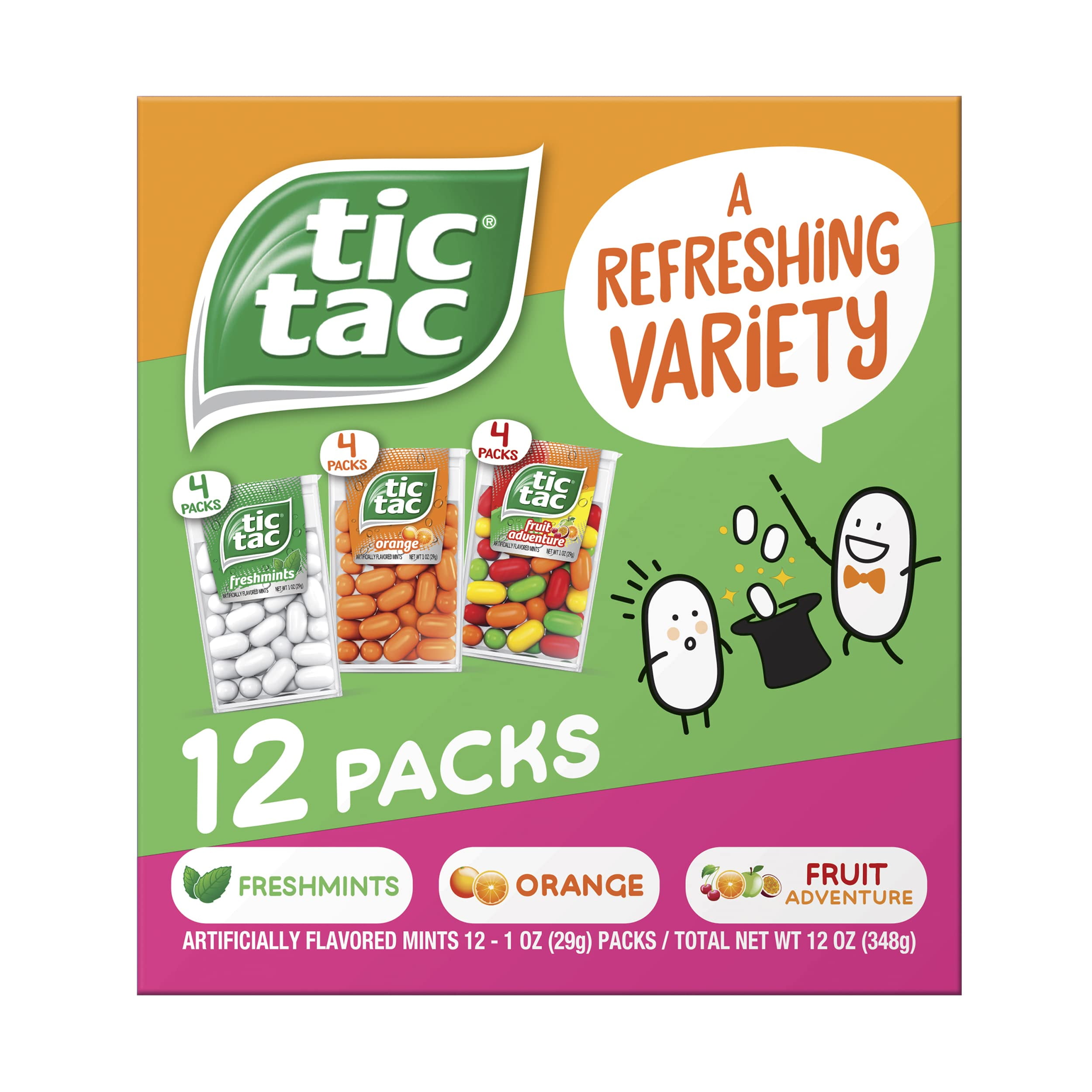 Tic Tac Flavor Variety BCF26 Pack, Bulk 12 Pack, On-The-Go Refreshment ...