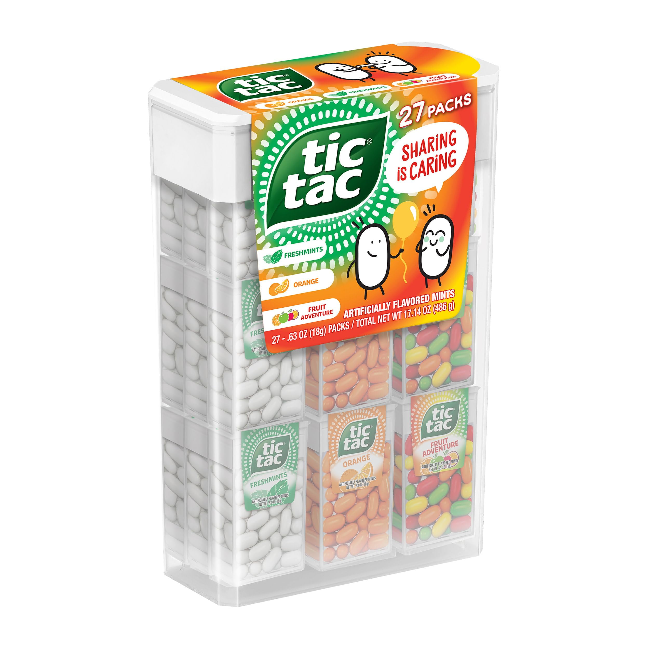 Tic Tac Mega Box, 27 Count, Variety Mints, Freshmint, Orange And Fruit ...
