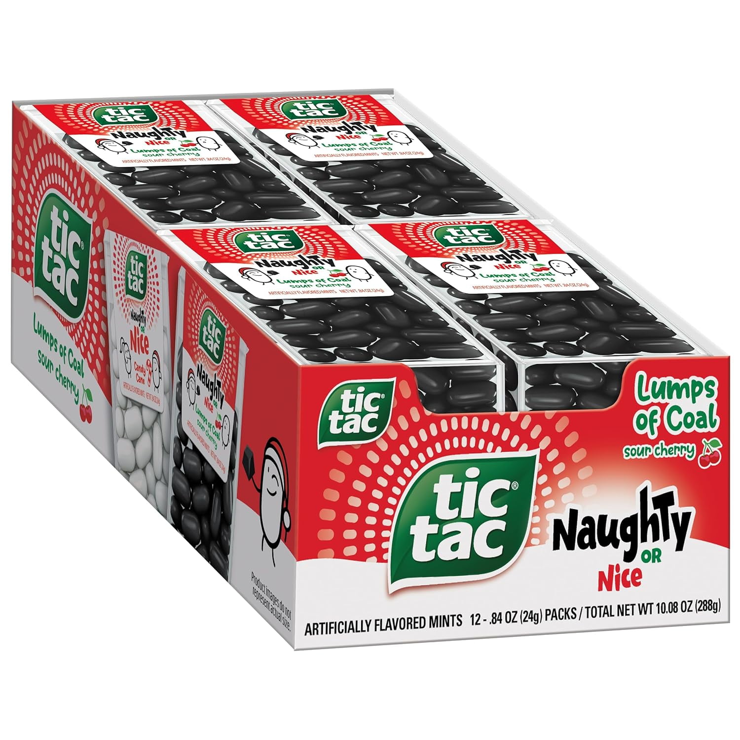 Tic Tac Naughty or Nice Lumps of Coal Sour Cherry Mints, Holiday Treats ...