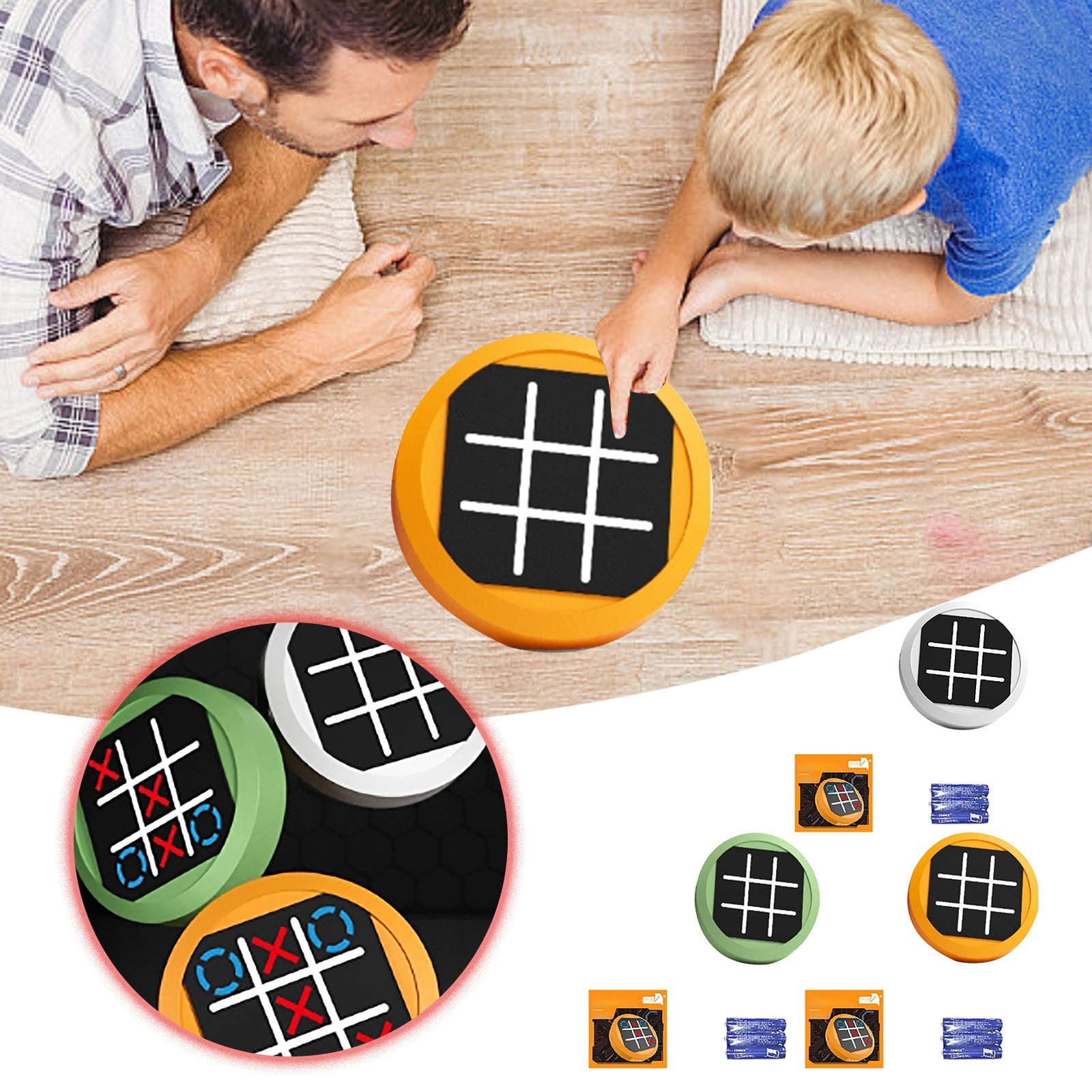 Tic Tac Toe Board Game Portable 4 In 1 Handheld Puzzle Game Console ...