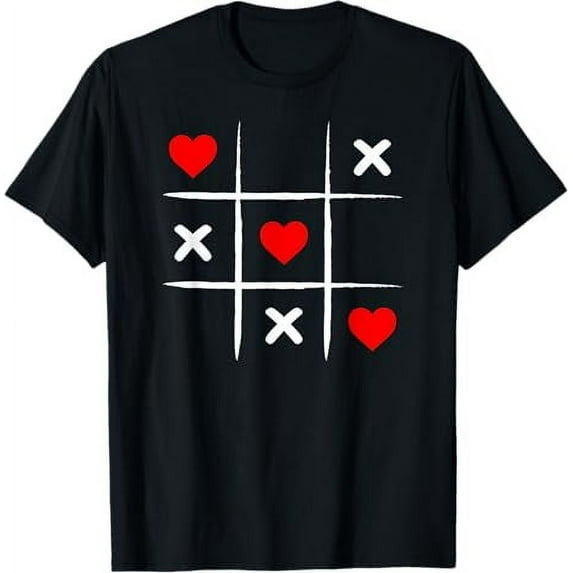 Tic Tac Toe Love Game Kisses Hugs Valentines Day T-Shirt - Walmart.com
