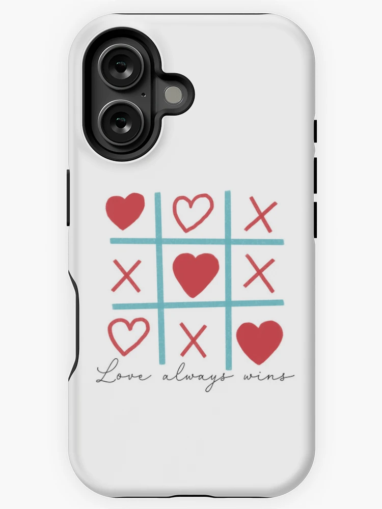 Tic Tac Toe Love Valentine’s Day Cute Cartoon Illustration iPhone Case ...