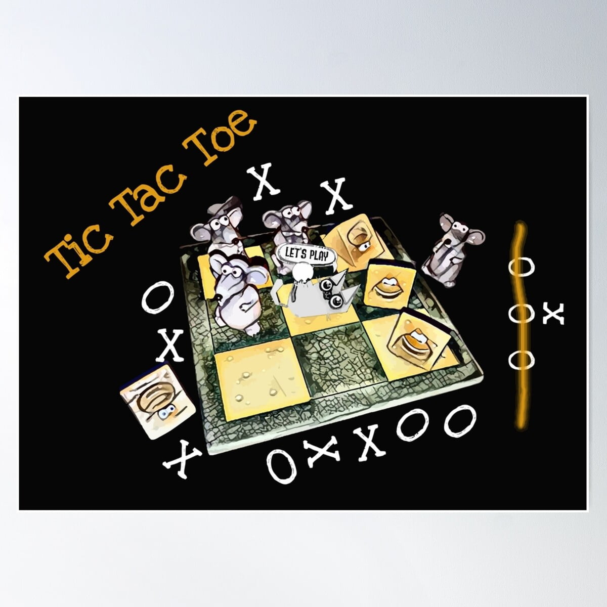 Tic Tac Toe Poster Wall Art, Modern Wall Decor For Living Room Bedroom ...