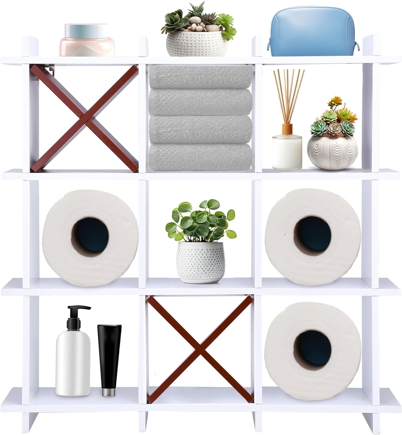 Tic Tac Toe Toilet Paper Holder Stand - Wall Toilet Paper Storage ...