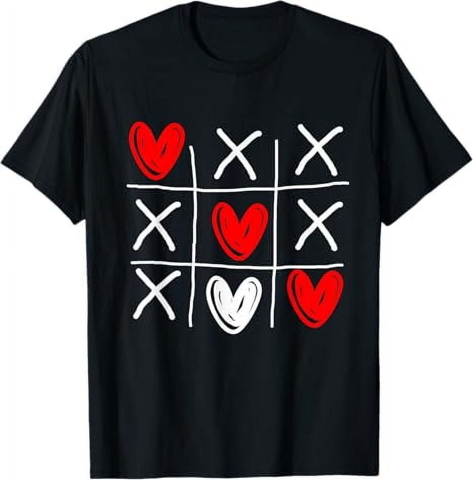 Tic Tac Toe Valentine's Day Love Heart In Love Couple Gift T-Shirt ...