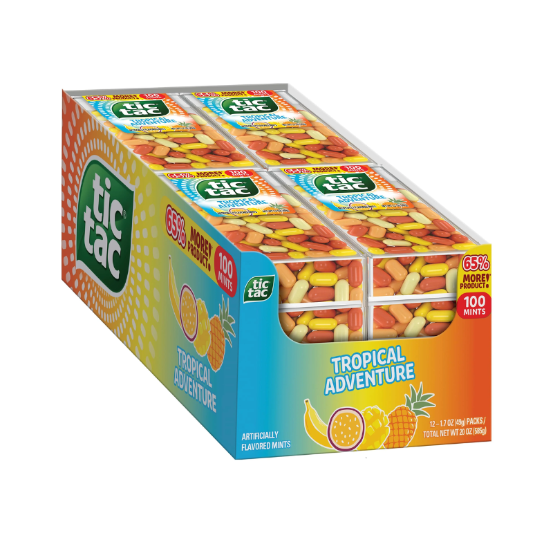 Tic Tac Tropical Adventure Mints – 12 Bottles × 100 Count Each ...
