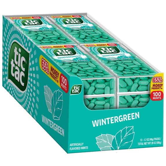 Tic Tac Wintergreen Breath Mints, Bulk 12 Pack, On-The-Go Refreshment ...