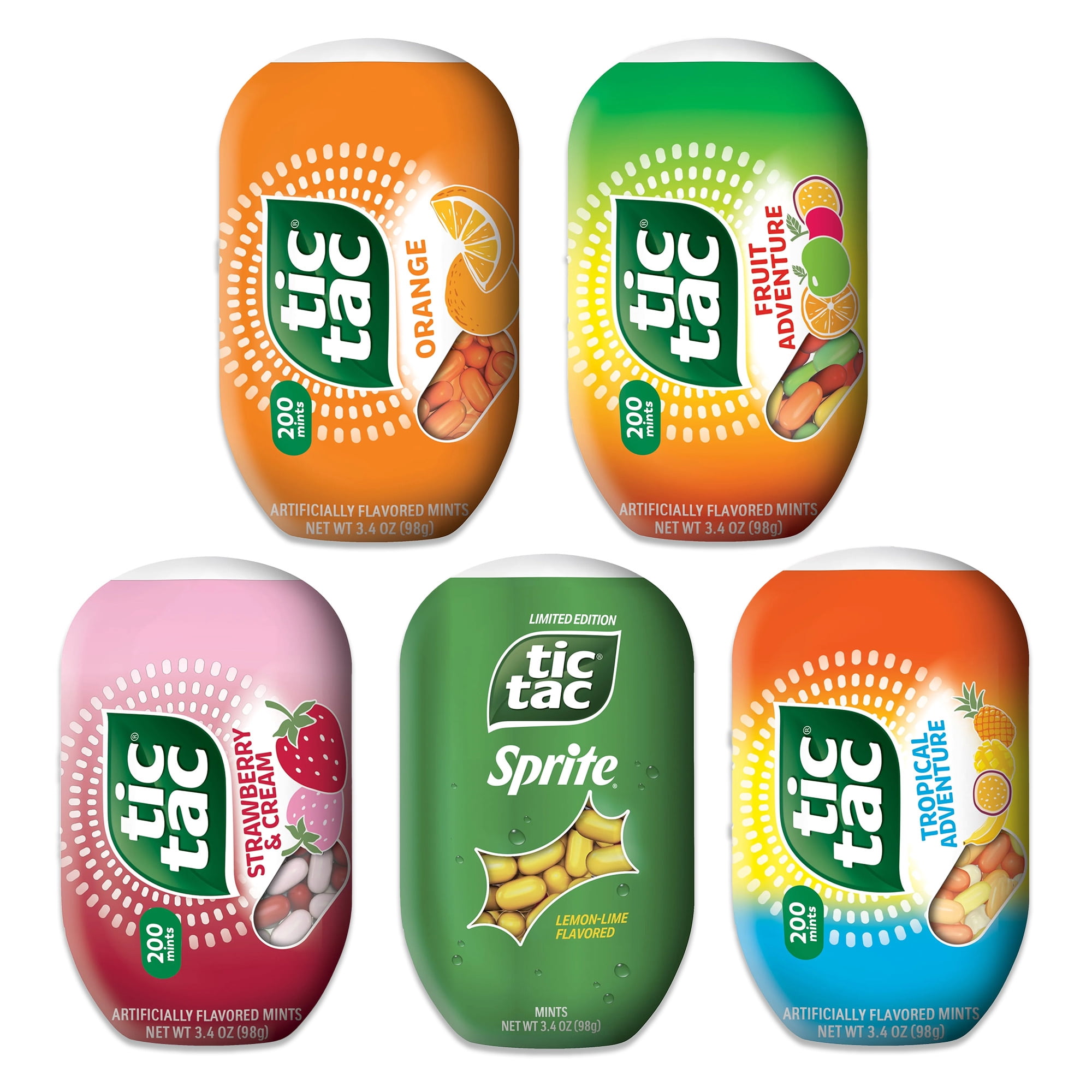 Tic Tacs Variety 5 Pack, 3.4oz., Coca Cola, Orange, Big Berry Adventure ...