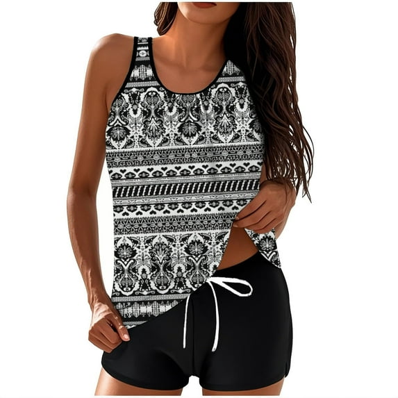 Ticikt 2026 Women Two Piece Tankini Swimsuit Tummy Control Plus Size ...