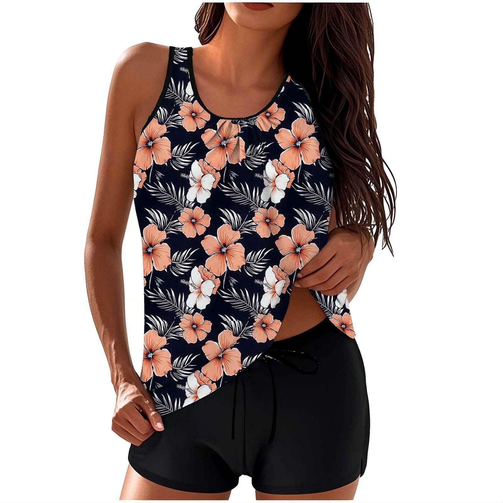 Ticikt 2026 Women Two Piece Tankini Swimsuit Tummy Control Plus Size ...