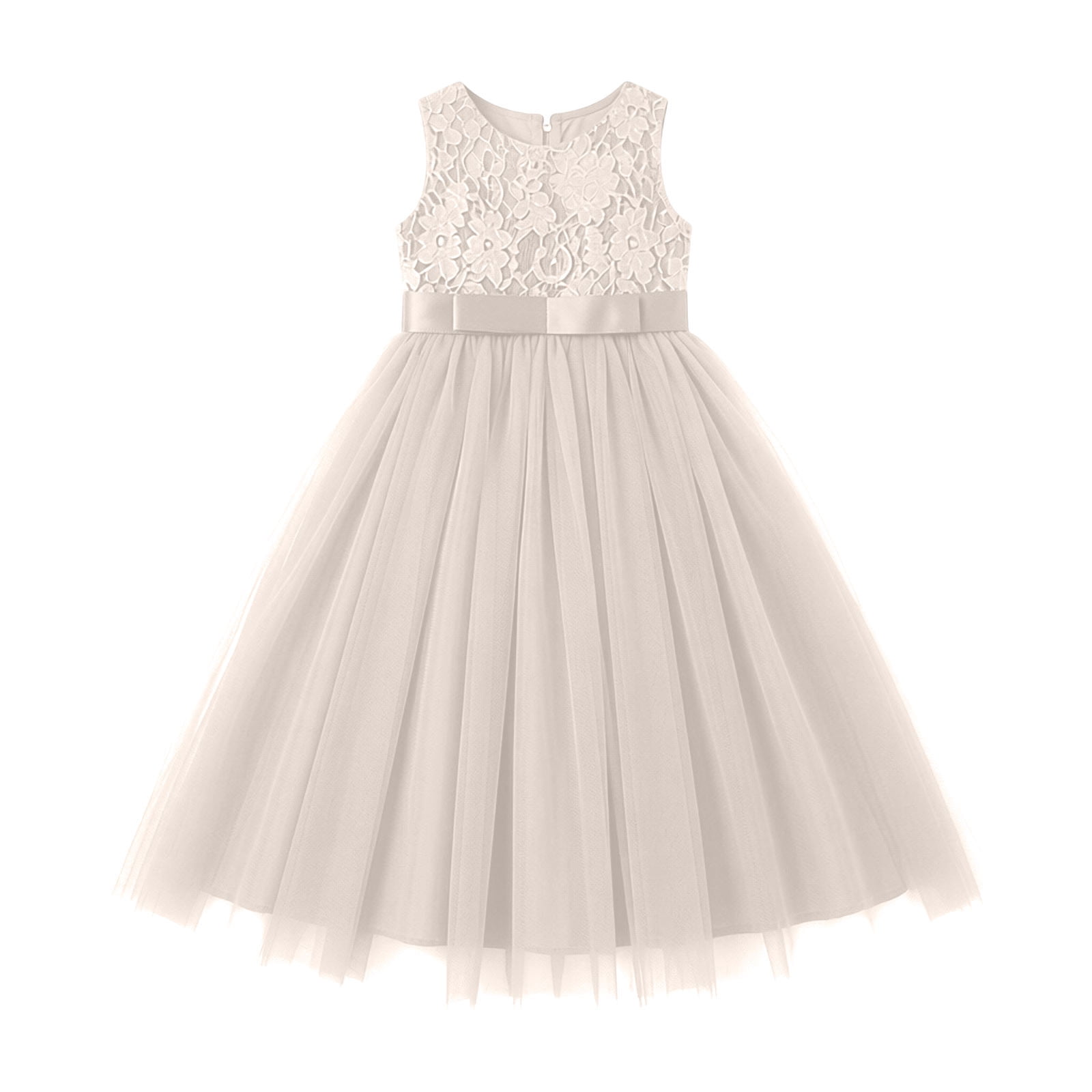 Ticikt Flower Girls Lace Bridesmaid Dress Princess Elegant Tulle Long A ...