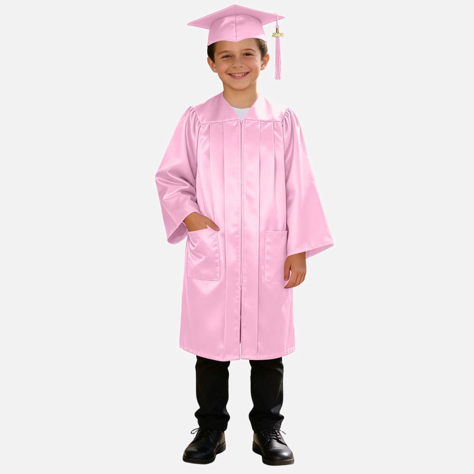 Ticikt Preschool Graduation Gown Set, Glossy Finish Cap & Gown for Kids ...