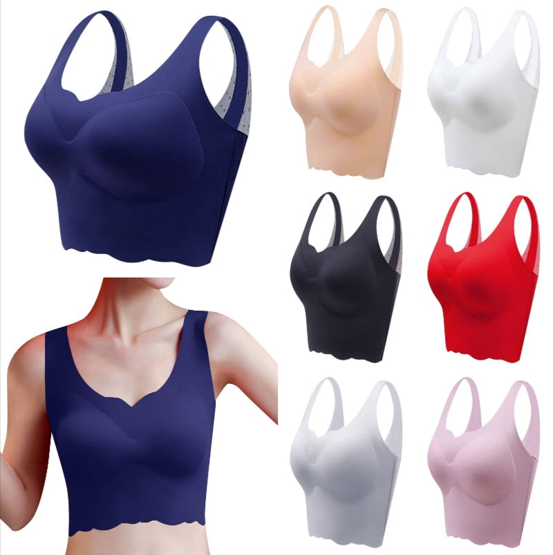 Ticikt Women's Comfort Sports Bra, Wireless Fixed Cup Bralette for ...