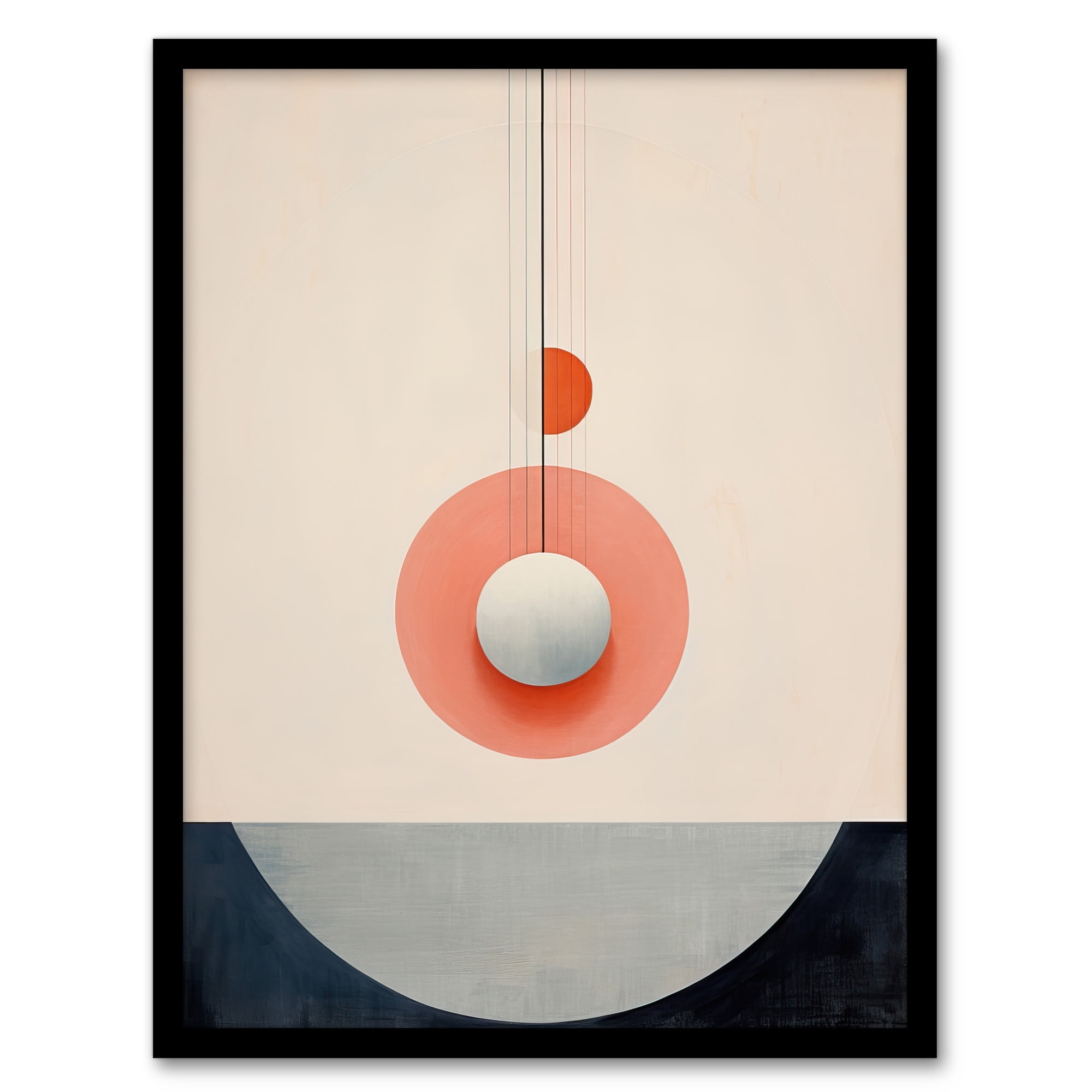 Tick Tock Minimalist Abstract Clock Hand Art Print Framed Poster Wall ...