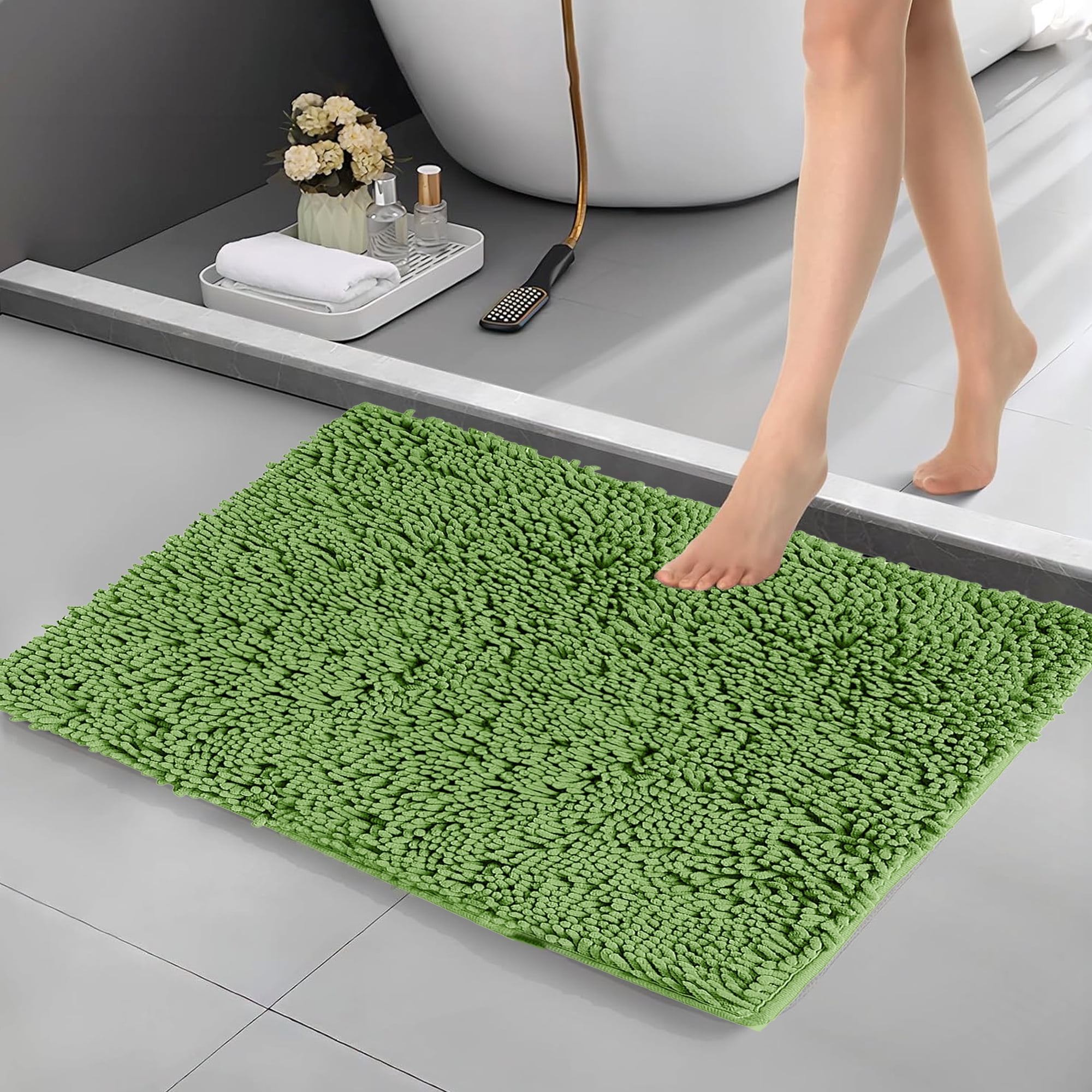 TickJOY 31"x20" Bathroom Rug, Non-Slip Bath Mat, Soft Cozy Shaggy ...