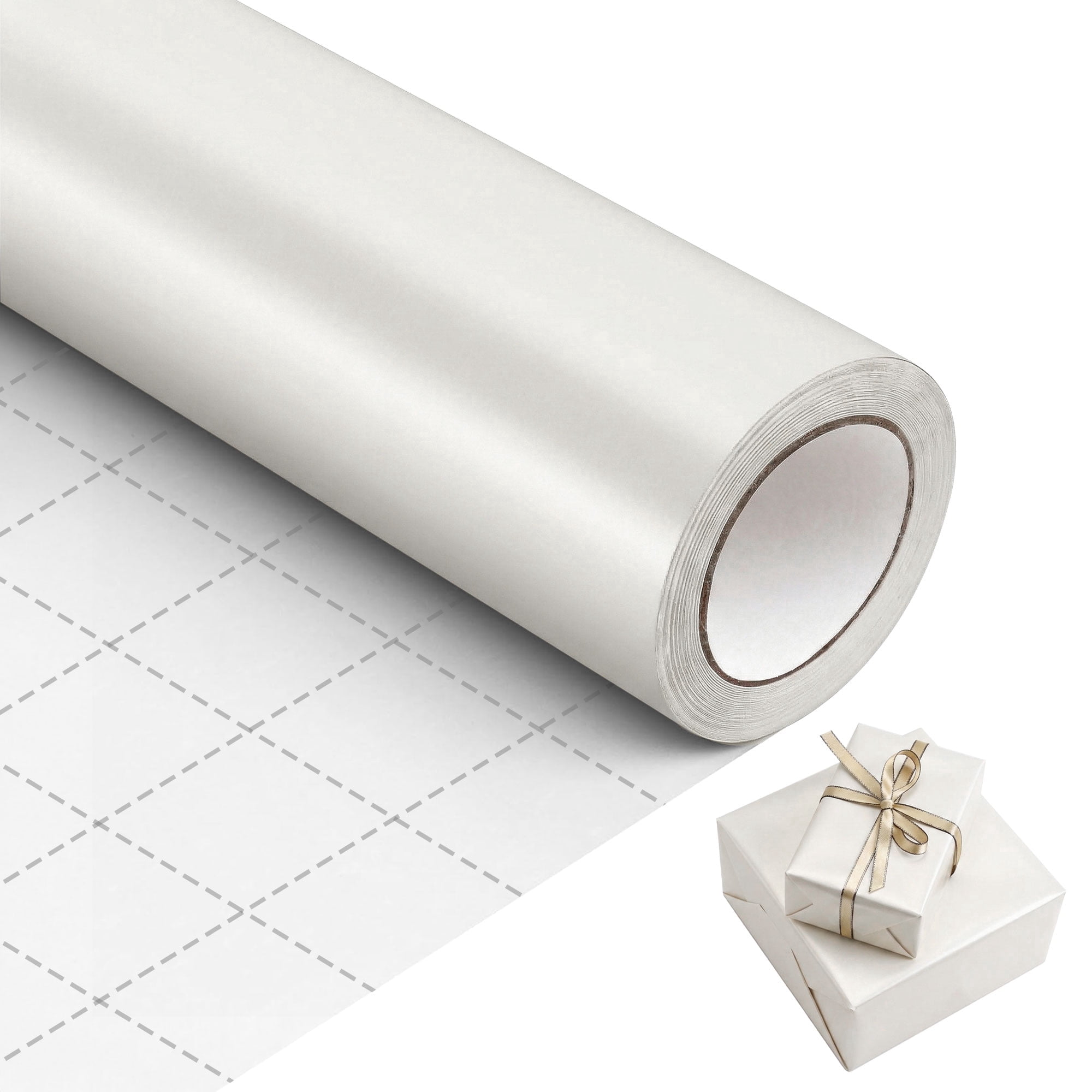TickJOY Matte White Wrapping Paper, Solid Color Gift Wrapping Paper ...
