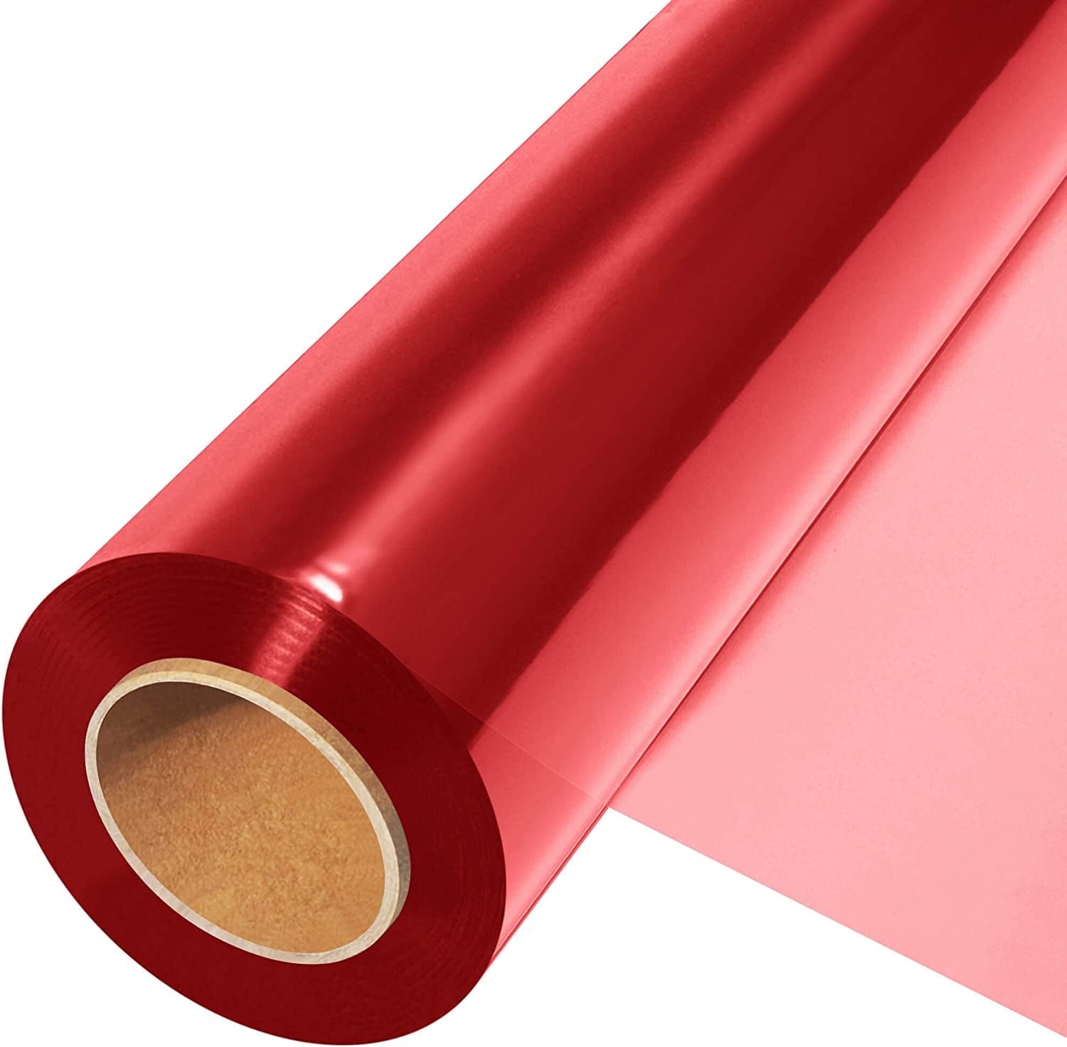 JOYIT Red Cellophane Wrap Roll, 100Ft X 17.5in, 2.5 Mil for Gifts ...