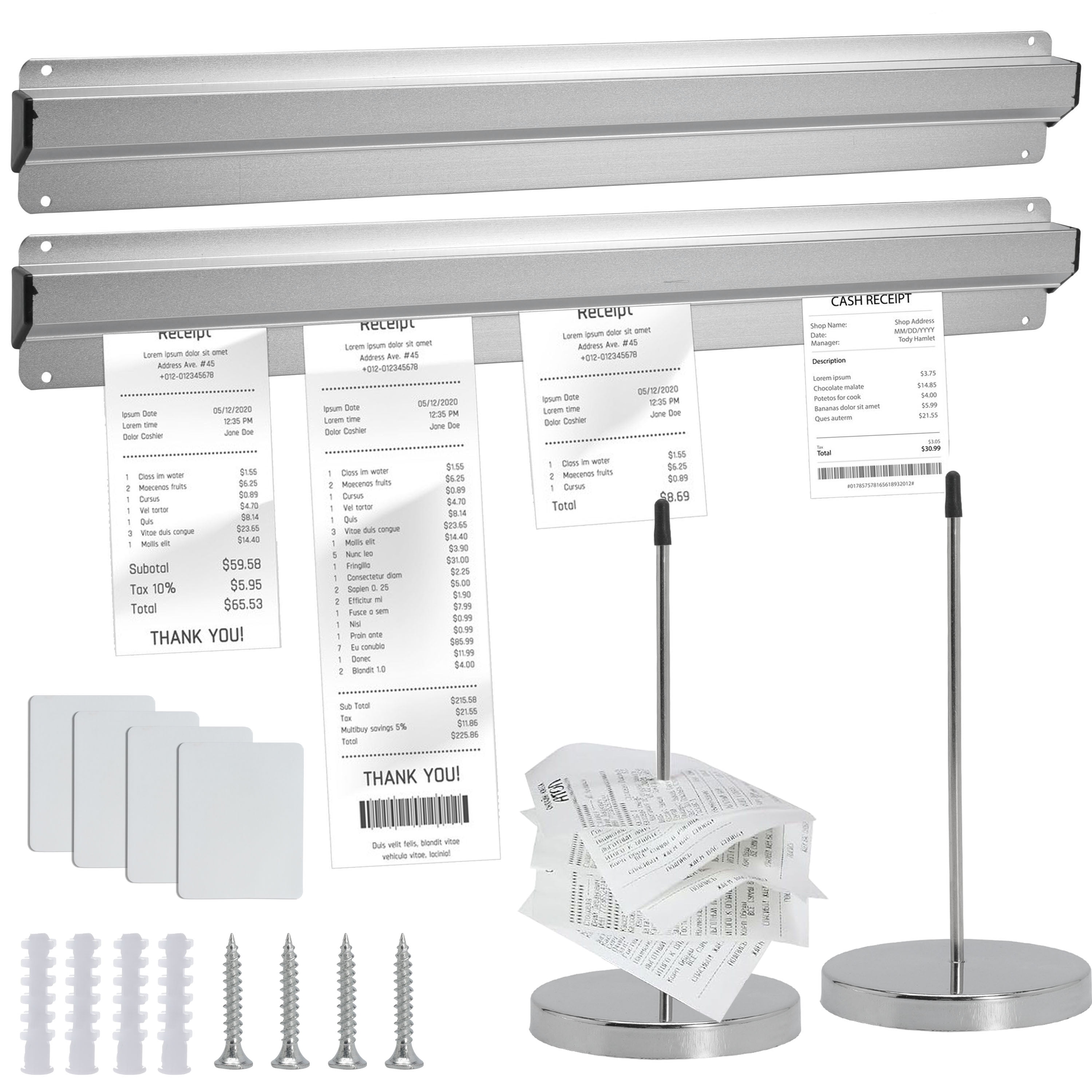 Ticket Holder Set Including 2 PCS Receipt Holder Aluminum Slide Check ...