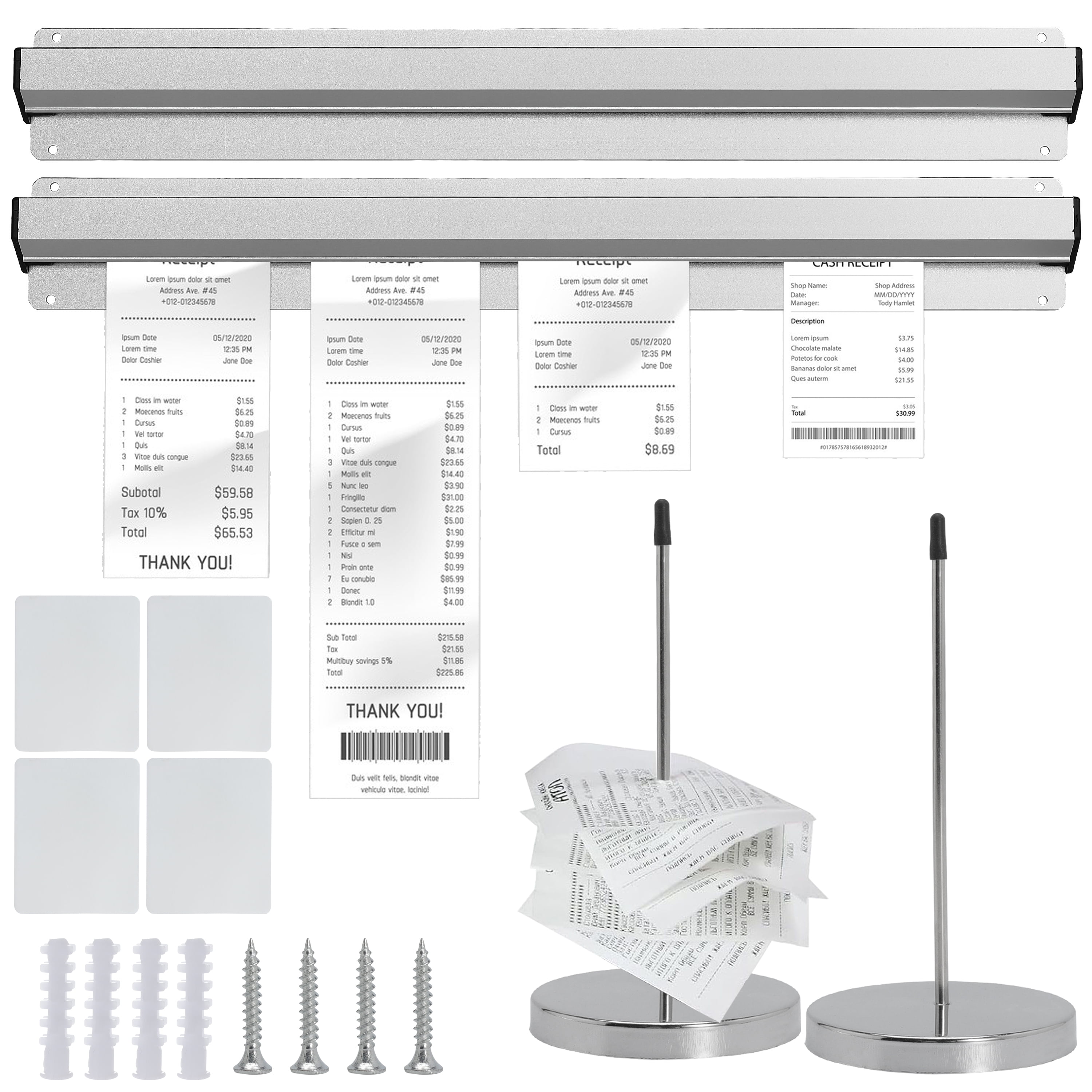 Wlfinkmo Ticket Holder Set, Aluminum Slide Check Rack, Stainless Steel ...