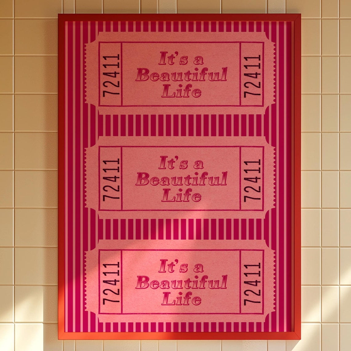 Ticket Poster, Trendy Bar Cart Print, Kitsch Aesthetic Art, Preppy ...