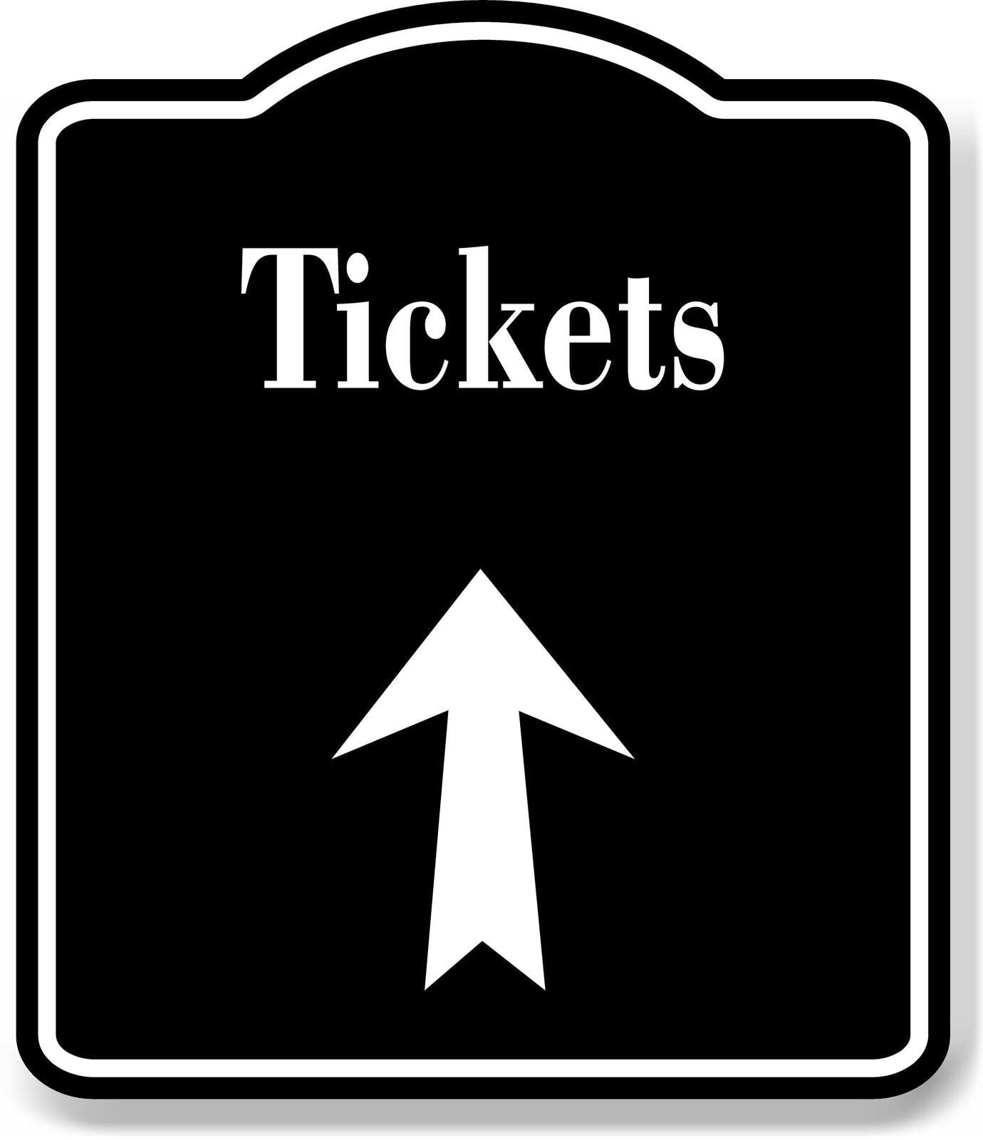 Tickets Up Arrow BLACK Aluminum Composite Sign, 15"x18" - Walmart.com