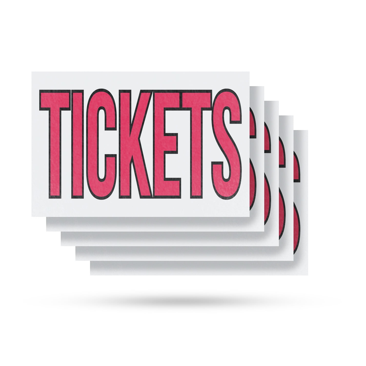 Tickets Vinyl Decal 5 Pack of 18 Inch x 24 Inch Weatherproof Heavy-Duty ...