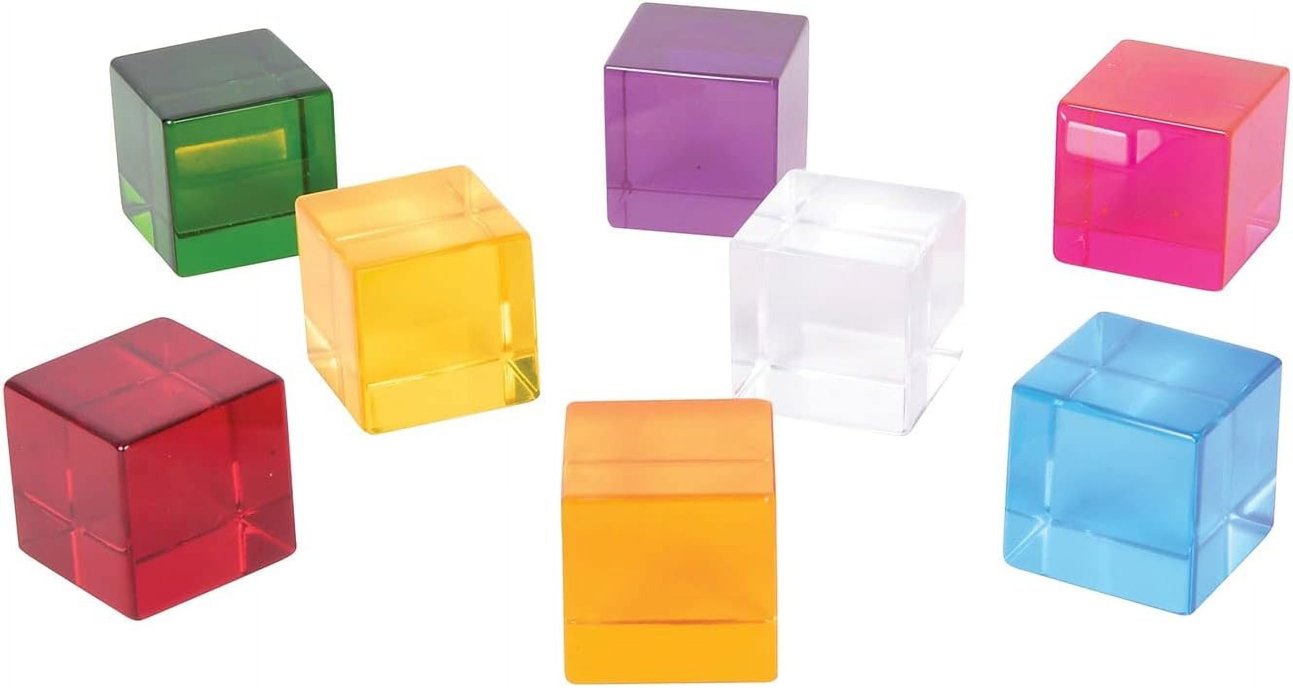TickiT Perception Cubes - Set of 8 - Assorted Colors - Transparent Manipulatives for Visual ...