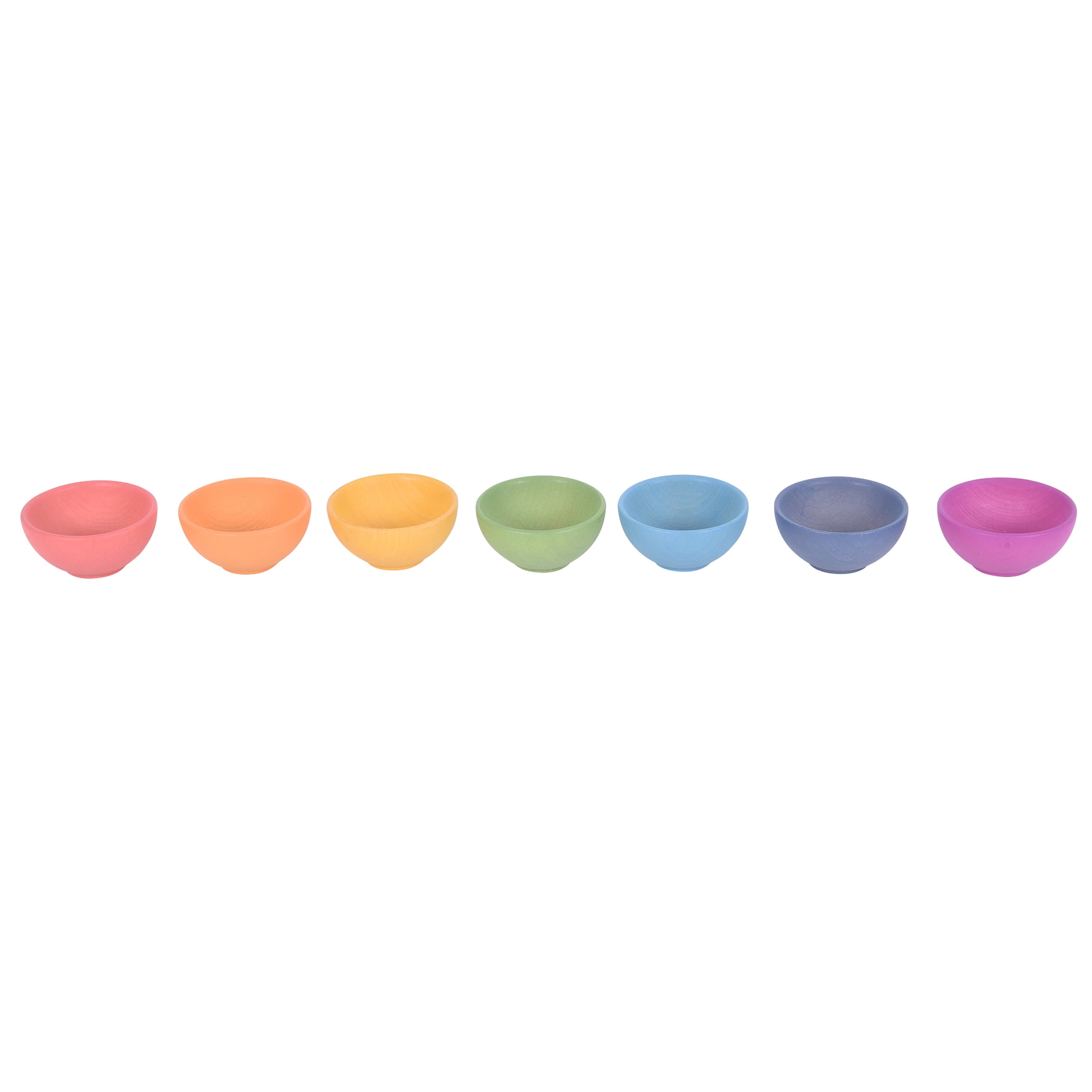 TickiT Rainbow Wooden Bowls - Set of 7 Colors - For Ages 10m+ - Loose ...