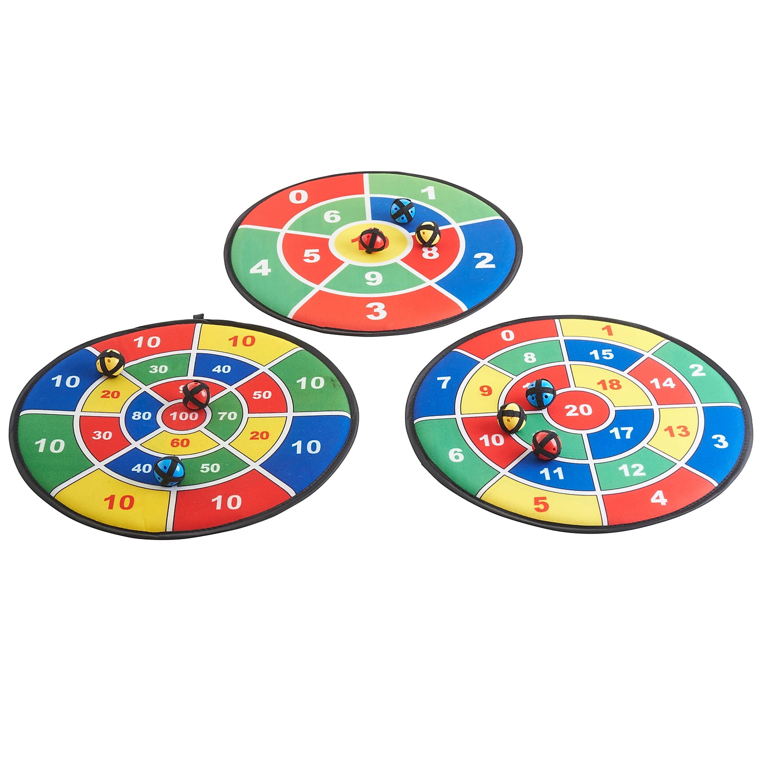 TickiT Target Math - 3 Large Fabric Dart Boards with 9 Balls - Walmart.com