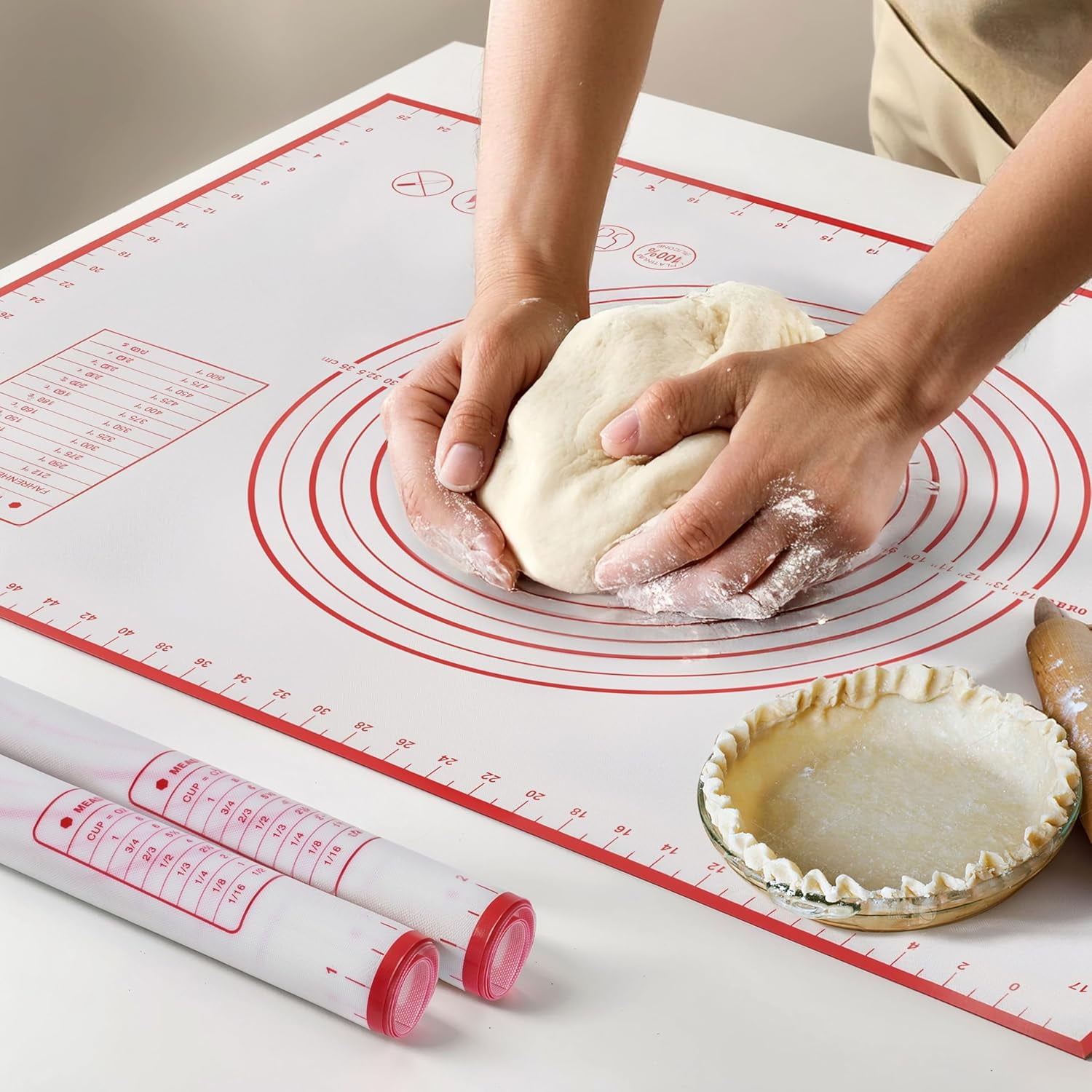 Tickjoy 2-Pack Non-Stick Silicone Baking Mats Set - 24"x20" + 15"x11 ...