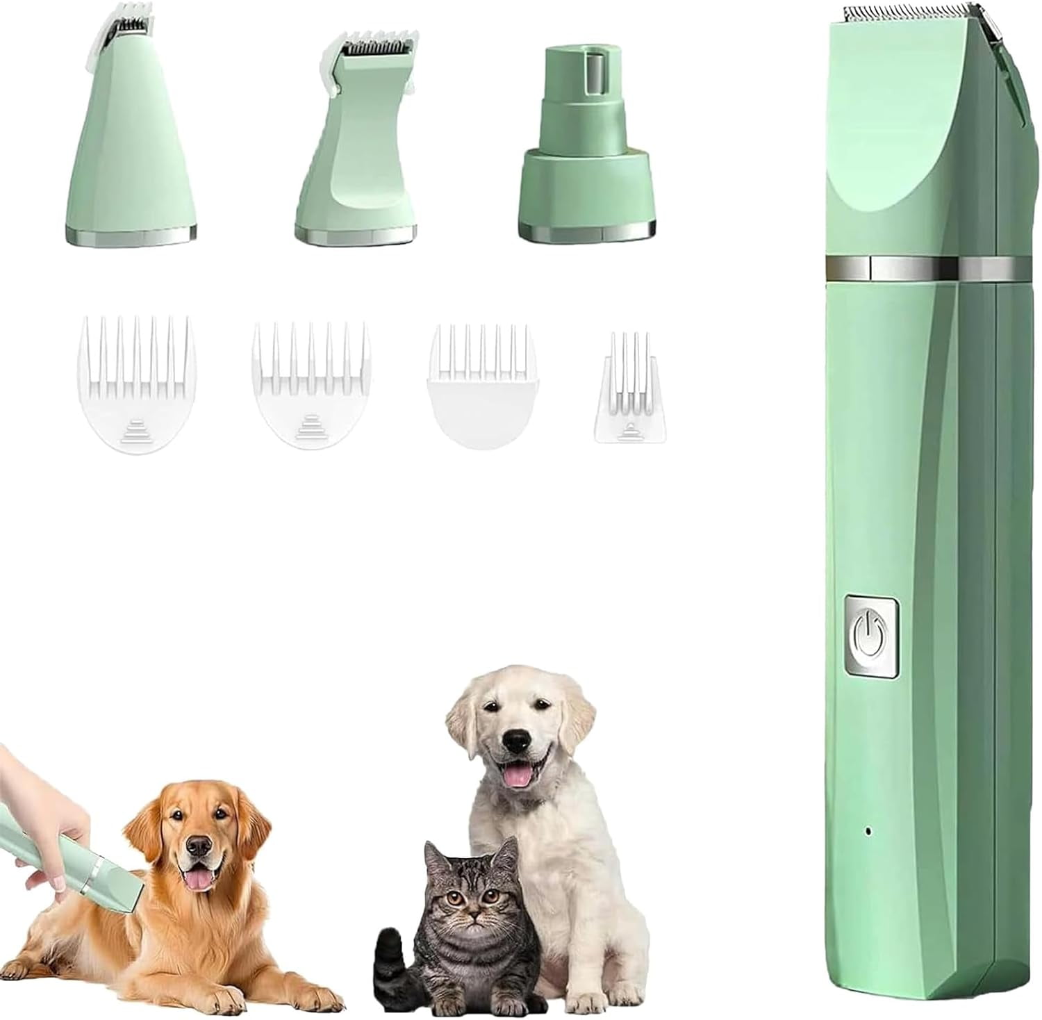 Tickle Paw 4 in 1 Electric Pet Grooming Kit - Hair Trimmer, Clippers ...
