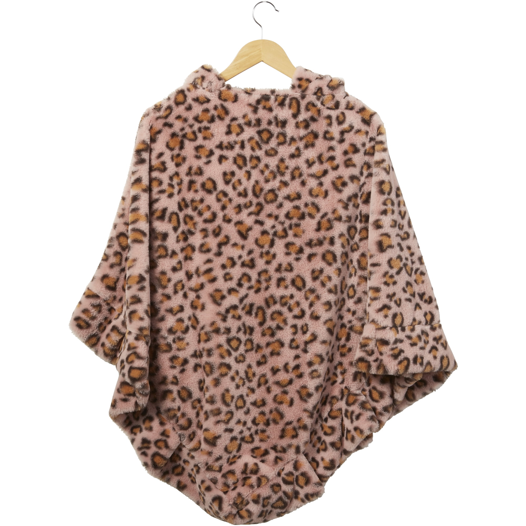 Tickled Pink Sleeveless Relaxed Fit Birthday Holiday Leopard Poncho ...