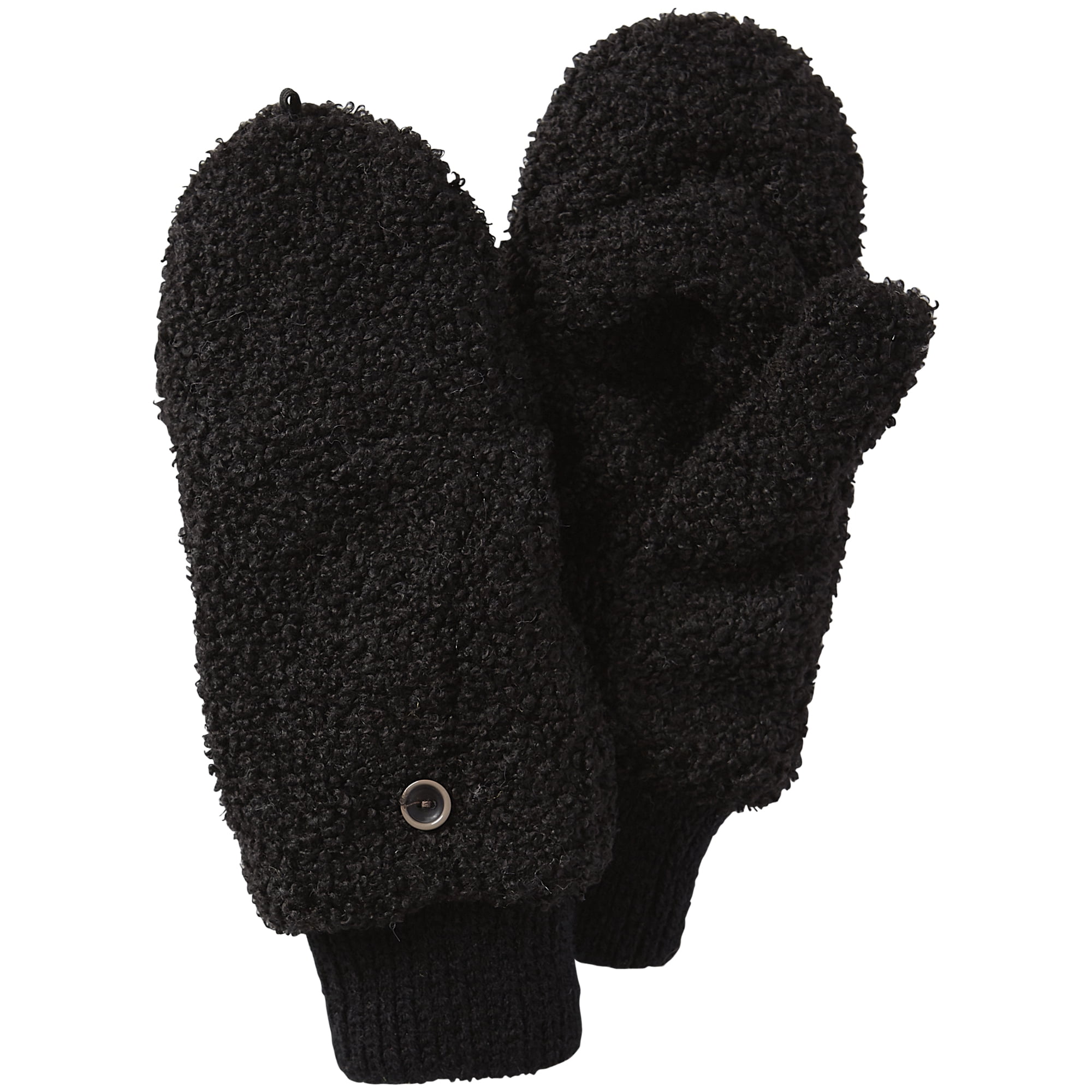 Tickled Pink Women's Black Fuzzy Bunny Mittens - Walmart.com