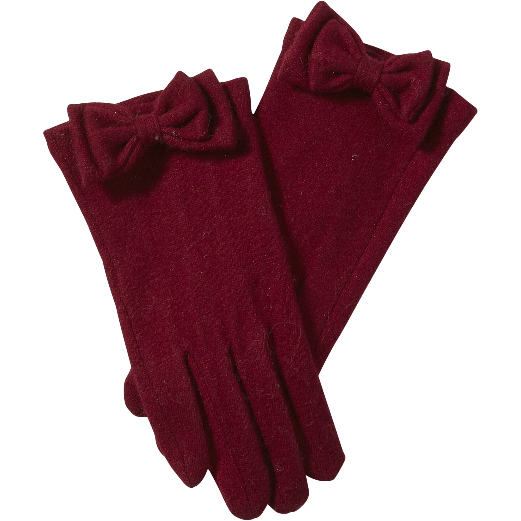 Tickled Pink Women's Burgendy Harper Wool Bow Gloves - Walmart.com