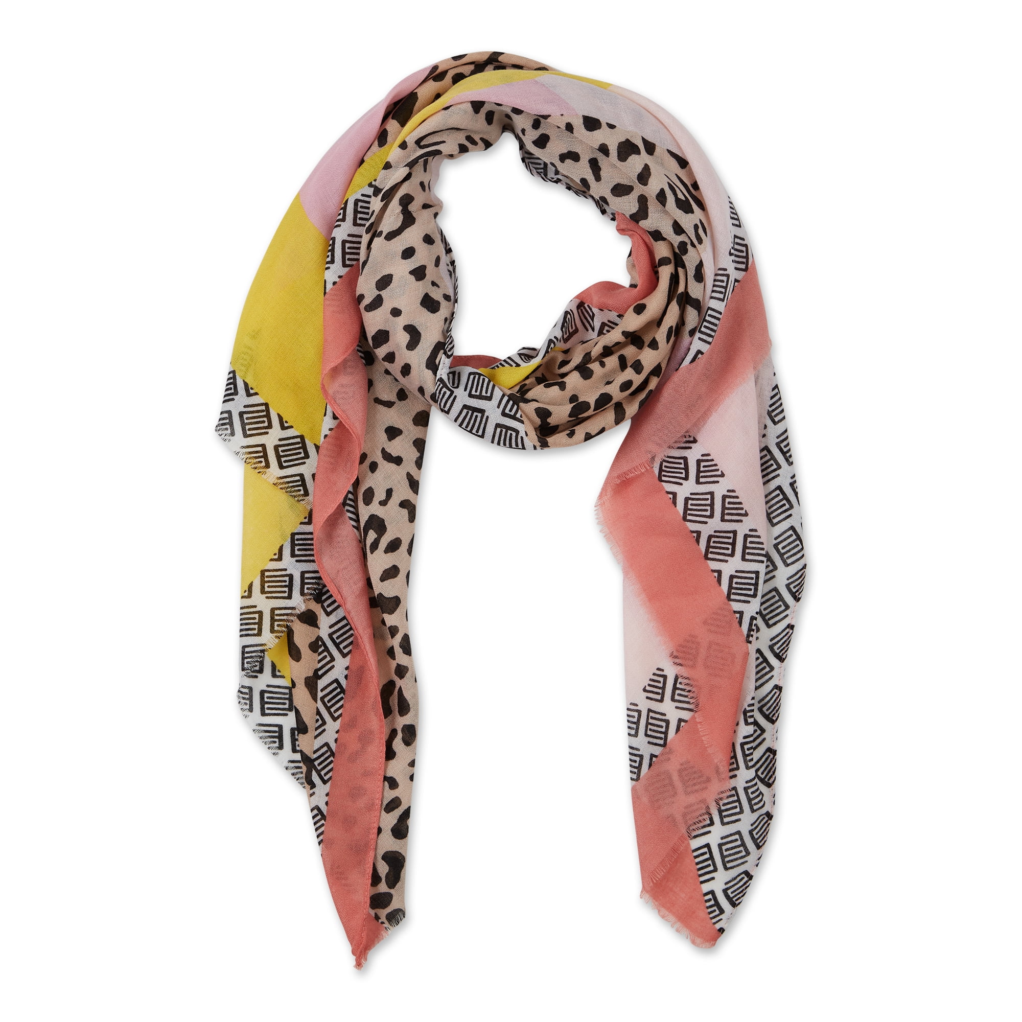 Tickled Pink Women's Funky Leopard Lightweight Fabric Scarf - Pink ...
