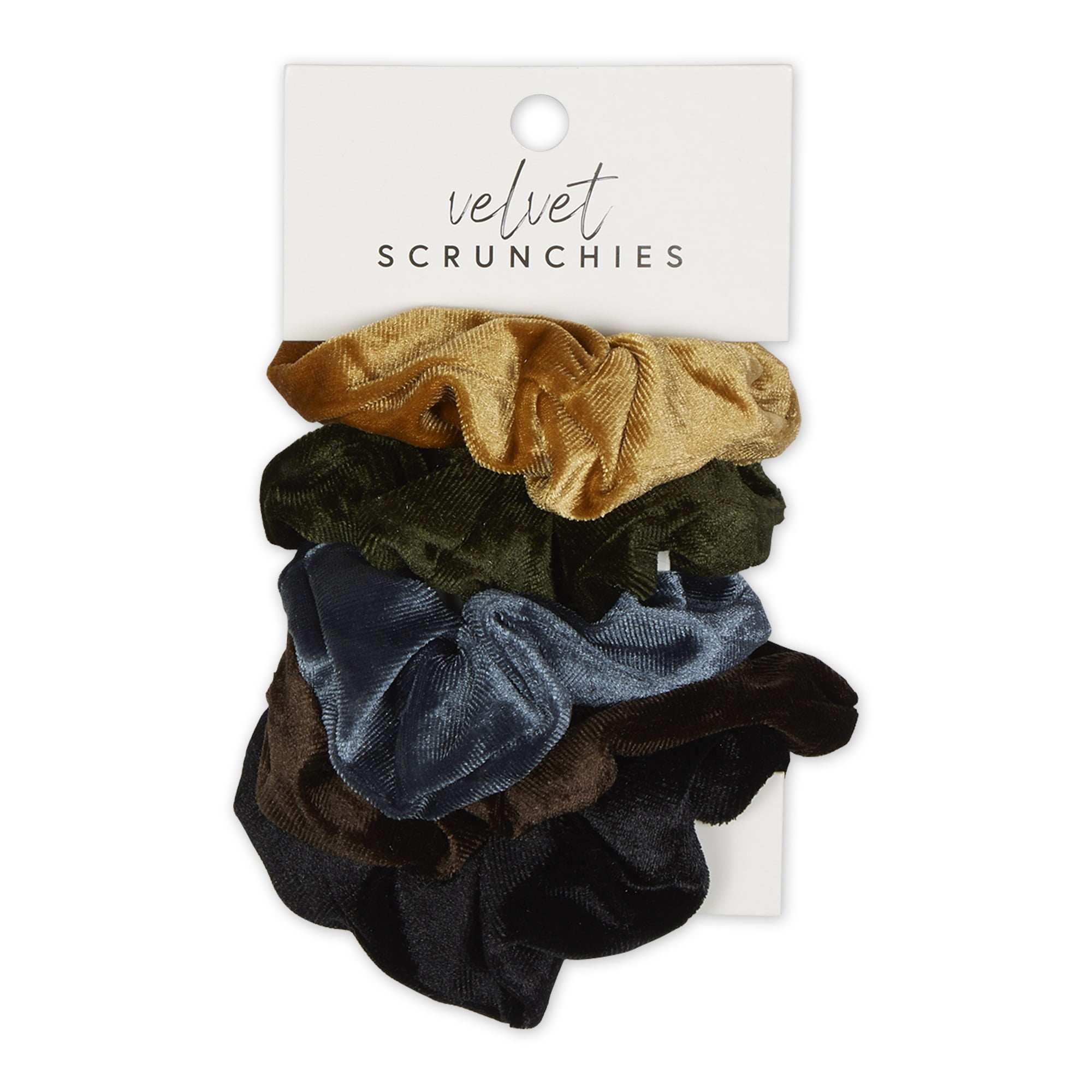Tickled Pink Women's Satin Velvet Scrunchie Set Earth Tones - Walmart.com